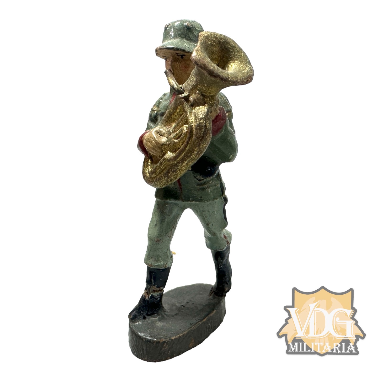 WW2/1930's Era German Composition Toy Heer Soldier Marching with Tuba ...