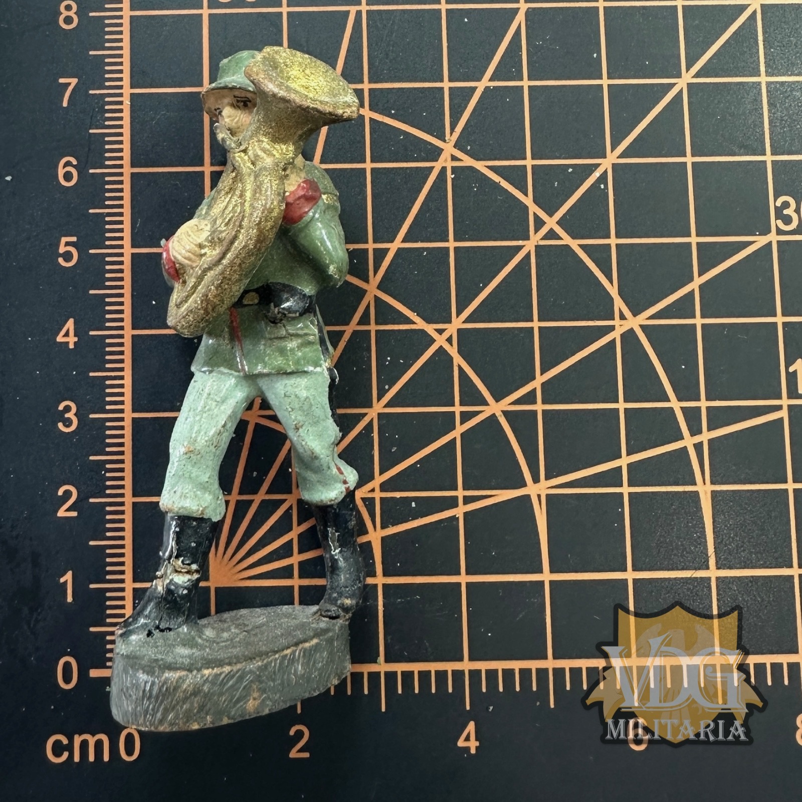 WW2/1930's Era German Composition Toy Heer Soldier Marching with Tuba ...