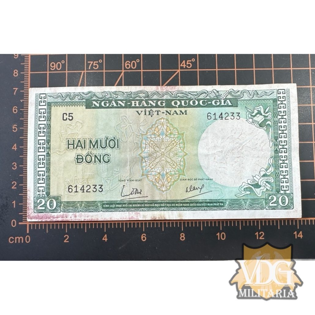 Vietnam War Era South Vietnam 20 Dong Paper Currency Note | VDG Militaria