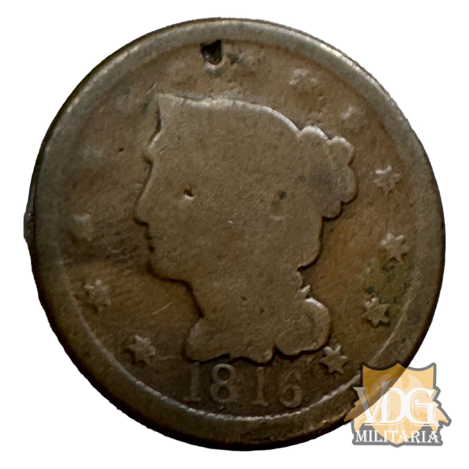 Early American US 1816 Liberty Head Large Cent | VDG Militaria