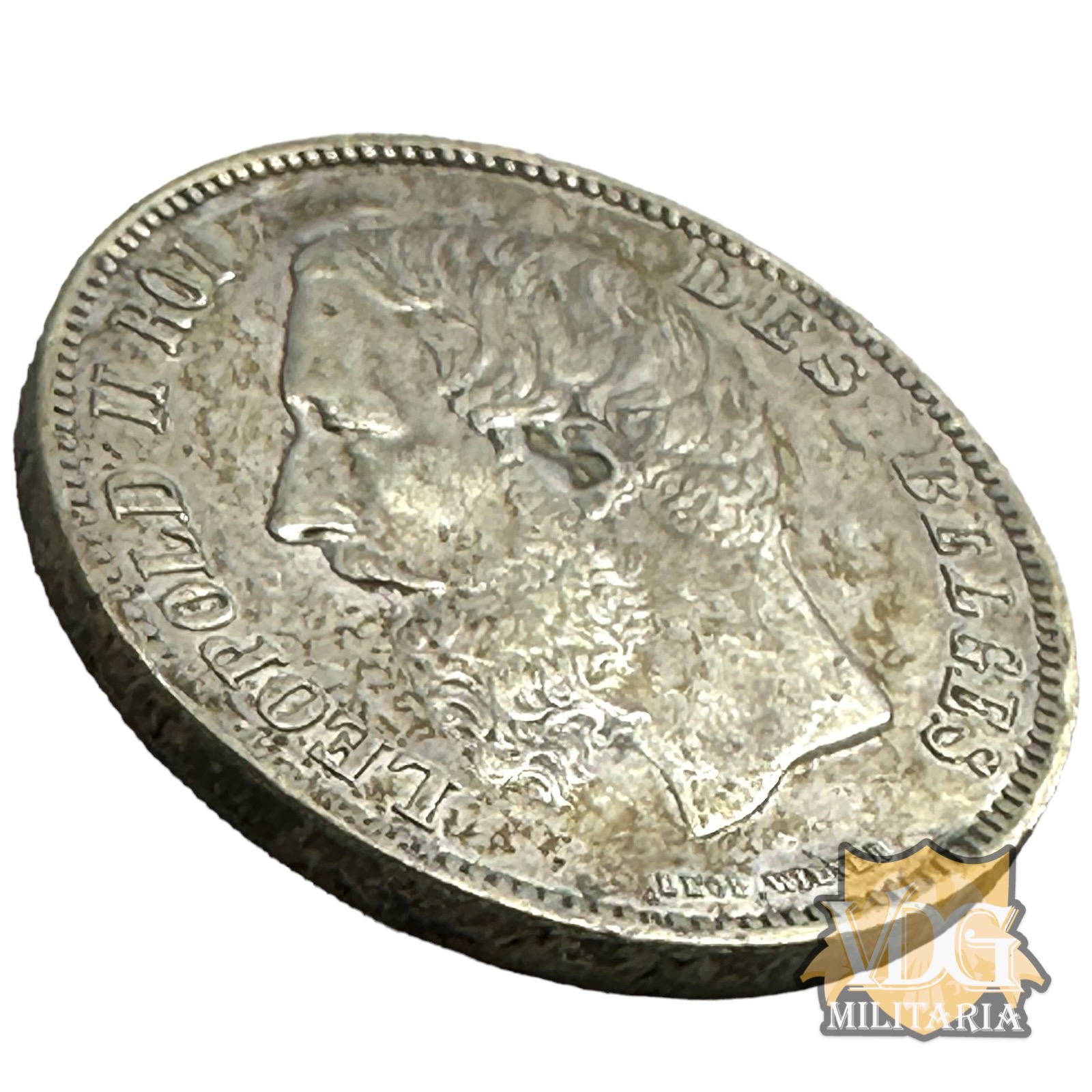 Kingdom of Belgium-King Leopold II 1868 5 Francs .90 Silver Coin | VDG ...