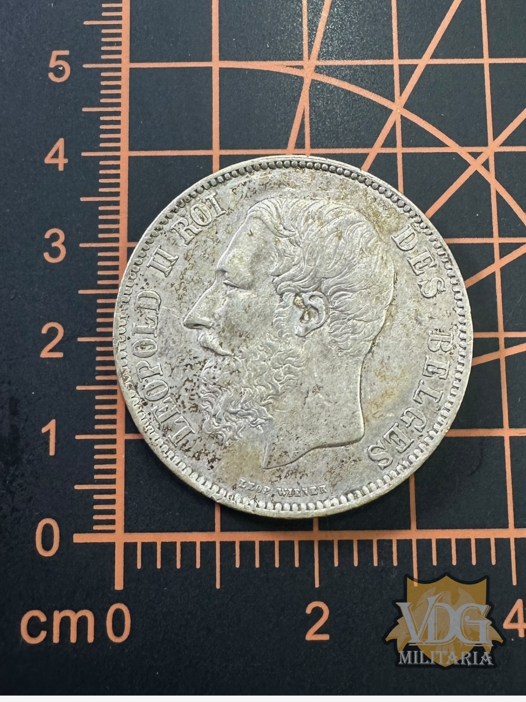 Kingdom of Belgium-King Leopold II 1868 5 Francs .90 Silver Coin | VDG ...