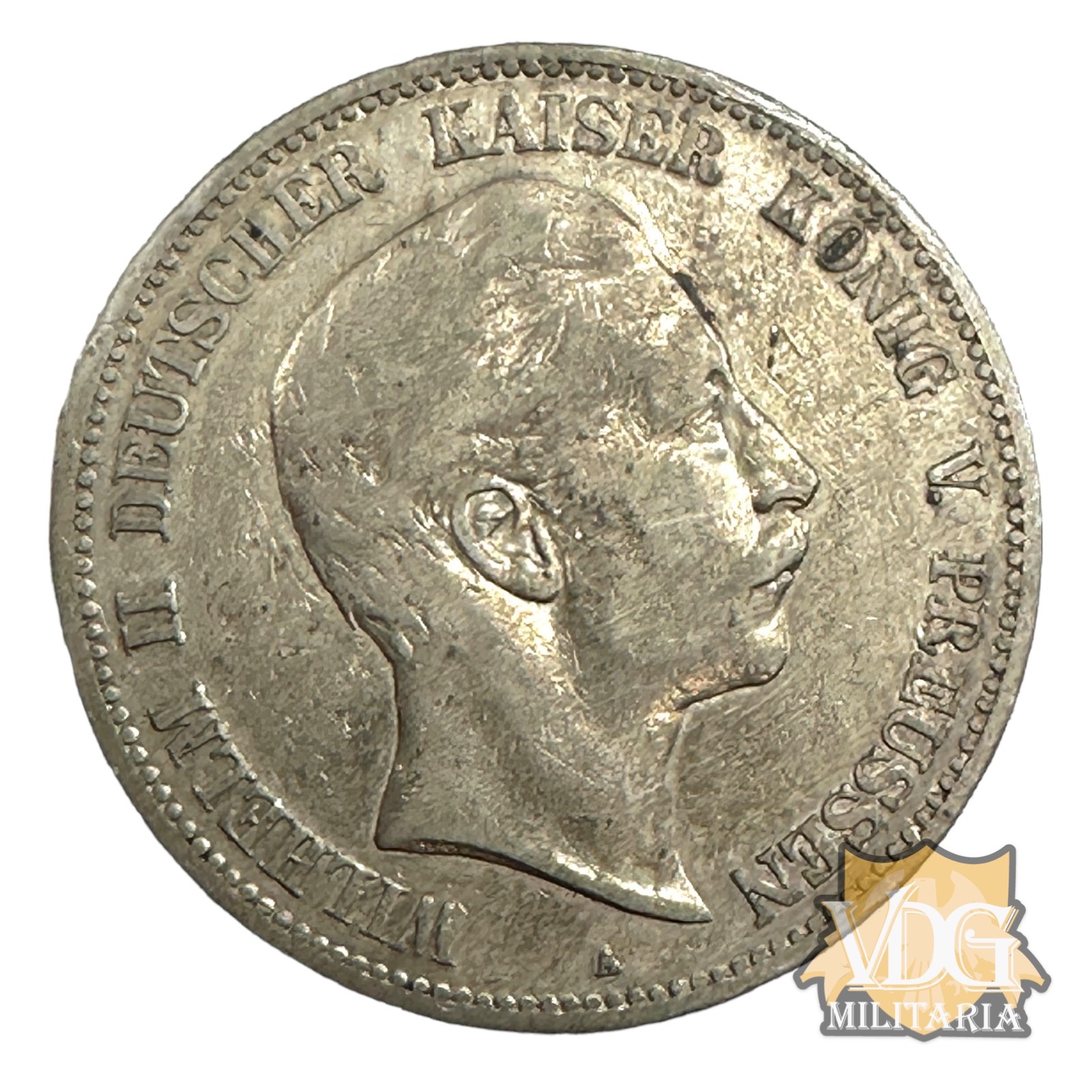 Kingdom of Prussia-Kaiser Wilhelm II 1902A 5 Mark .90 Silver Coin | VDG ...