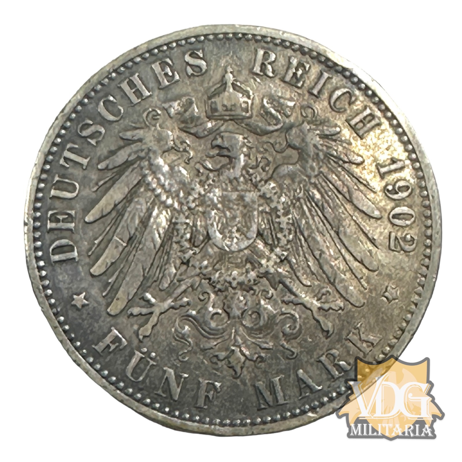 Kingdom of Prussia-Kaiser Wilhelm II 1902A 5 Mark .90 Silver Coin | VDG ...