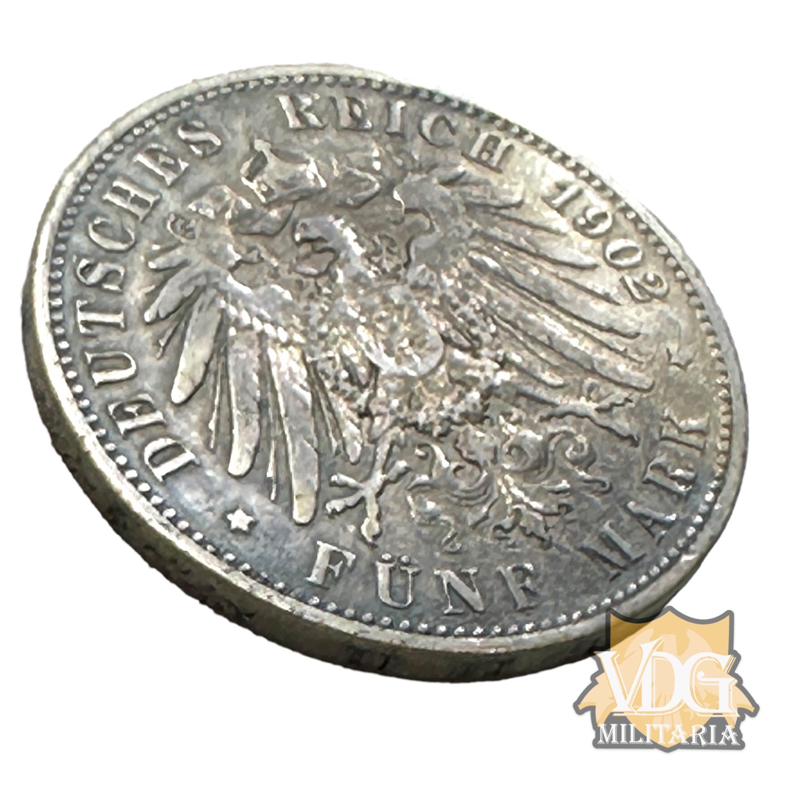 Kingdom of Prussia-Kaiser Wilhelm II 1902A 5 Mark .90 Silver Coin | VDG ...