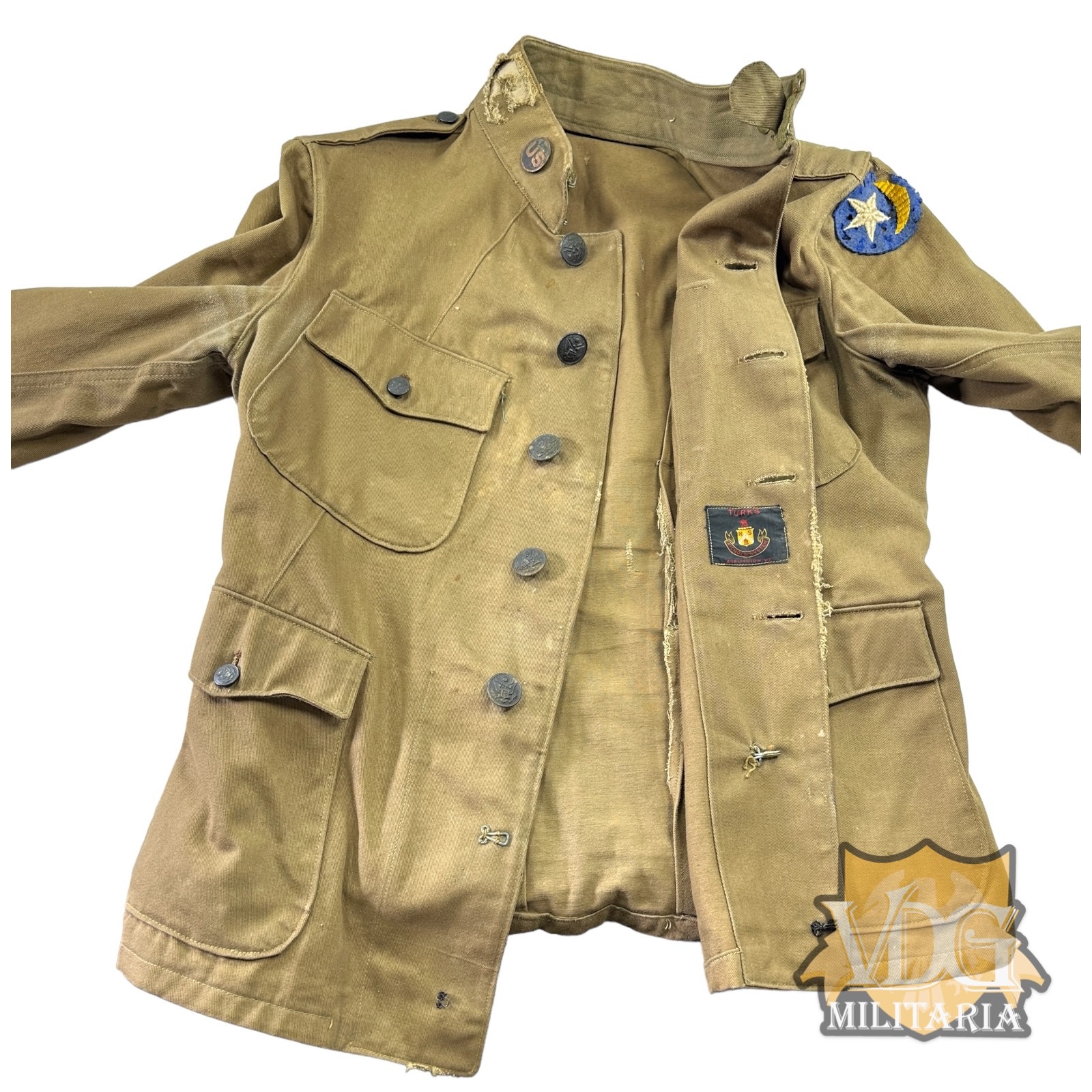 WW1 US Army 19th Division Summer Weight Jacket made by Turks Burlington ...