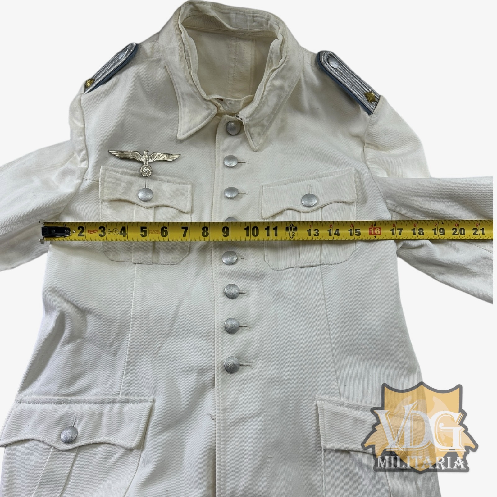WW2 German Heer Transportation Oberleutnant Summer White M37 Jacket w ...