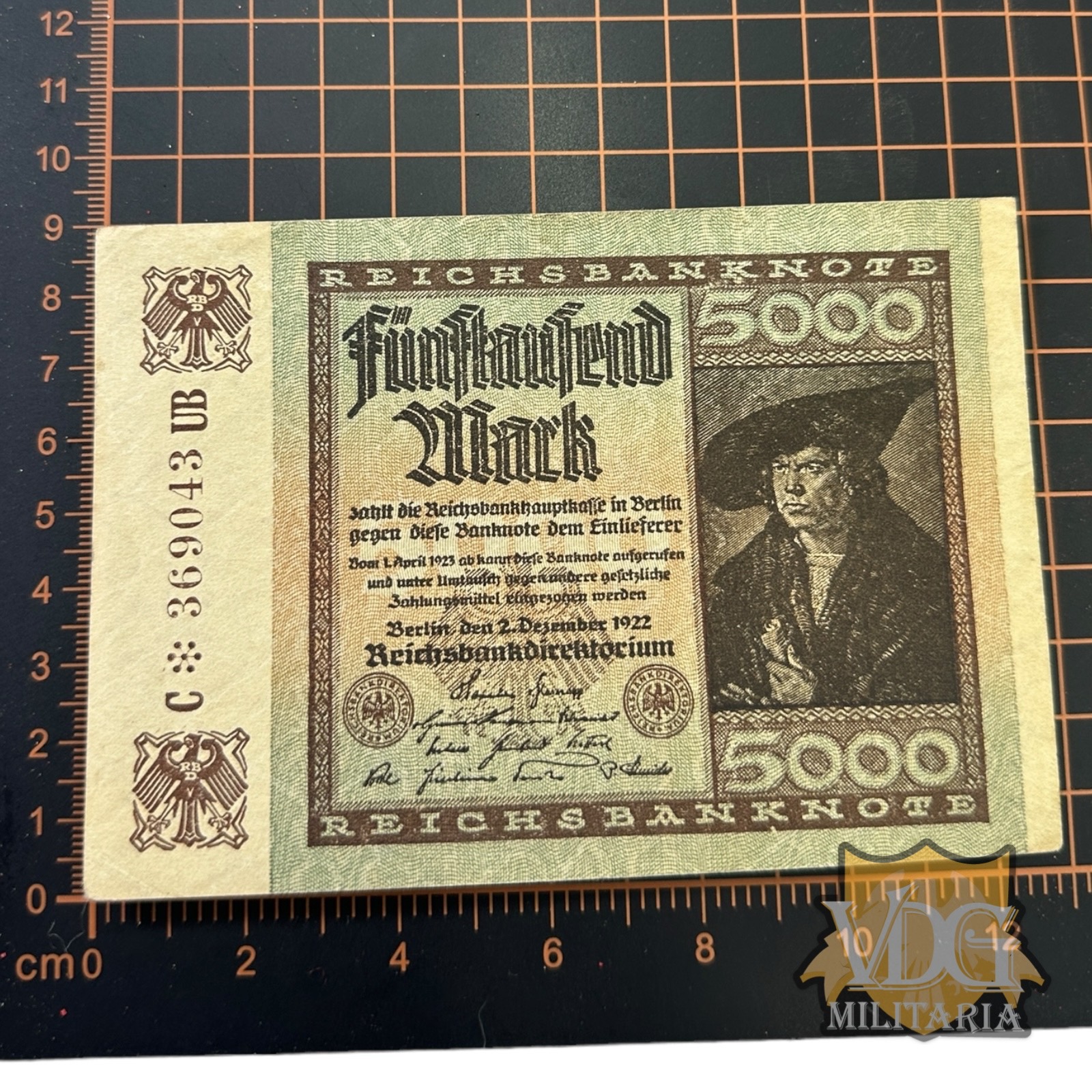 German Weimar Republic 1922 5000 Fünftausend Mark Reichsbanknote Paper ...