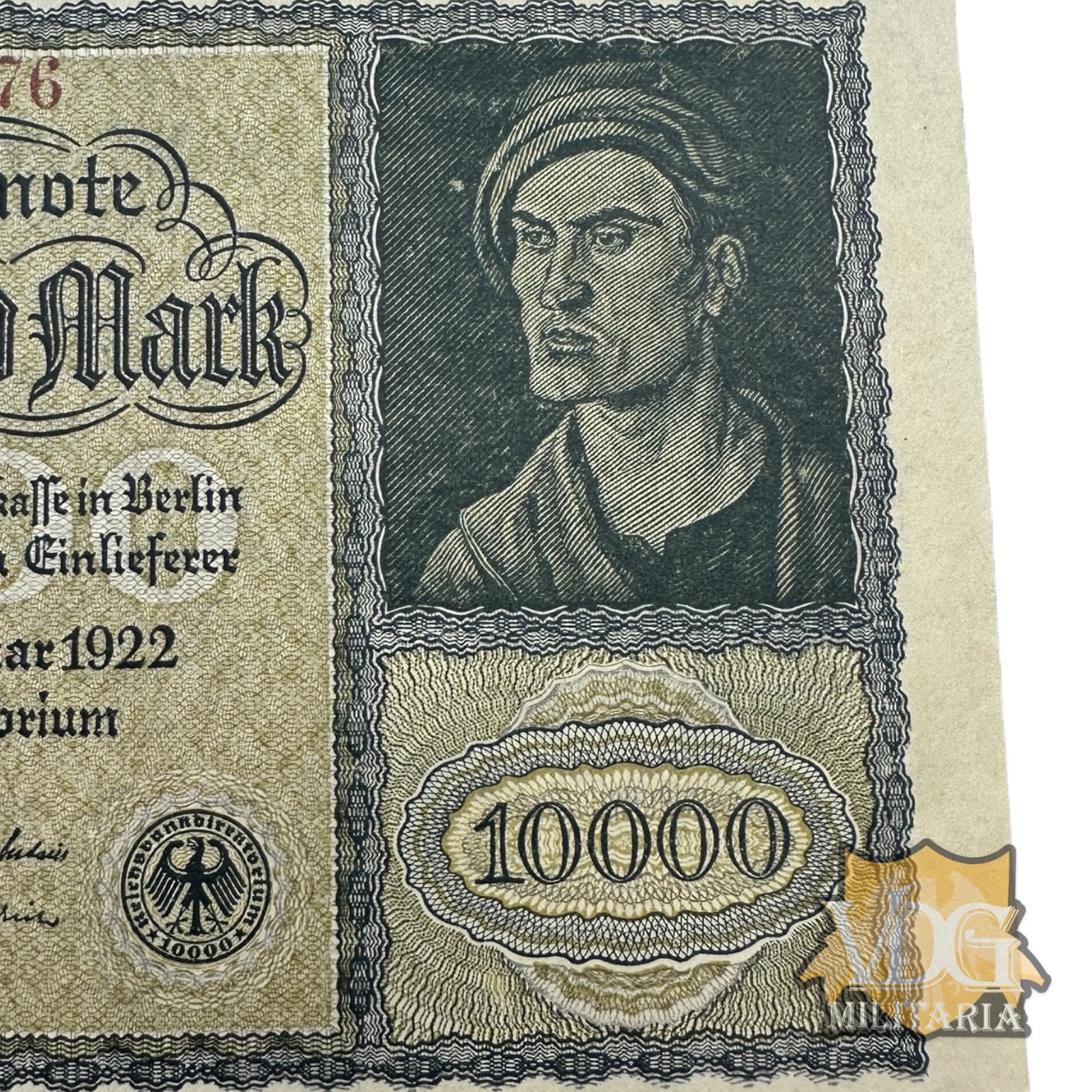 German Weimar Republic 1922 10,000 Mark Reichbanknote Paper Currency ...