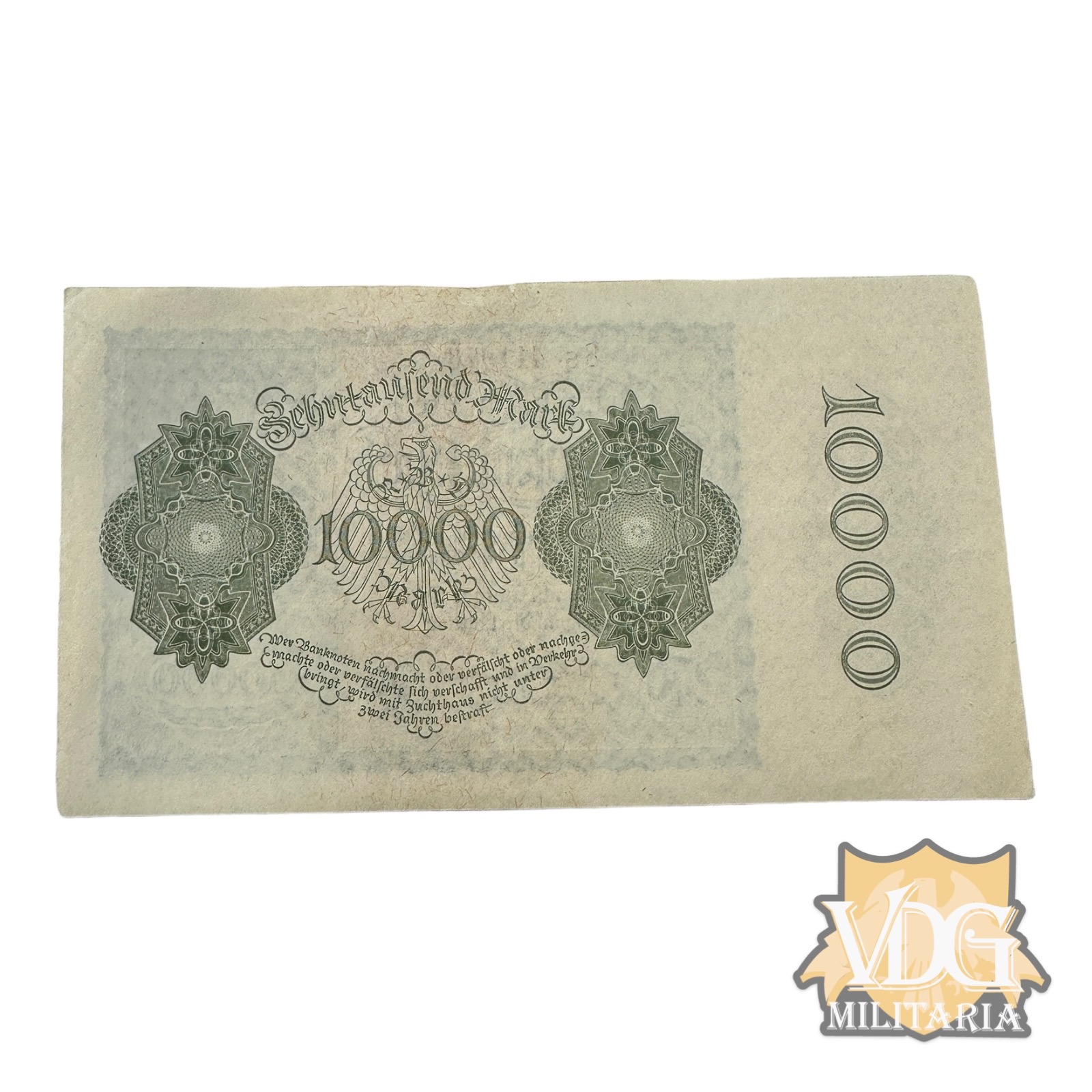 German Weimar Republic 1922 10,000 Mark Reichbanknote Paper Currency ...
