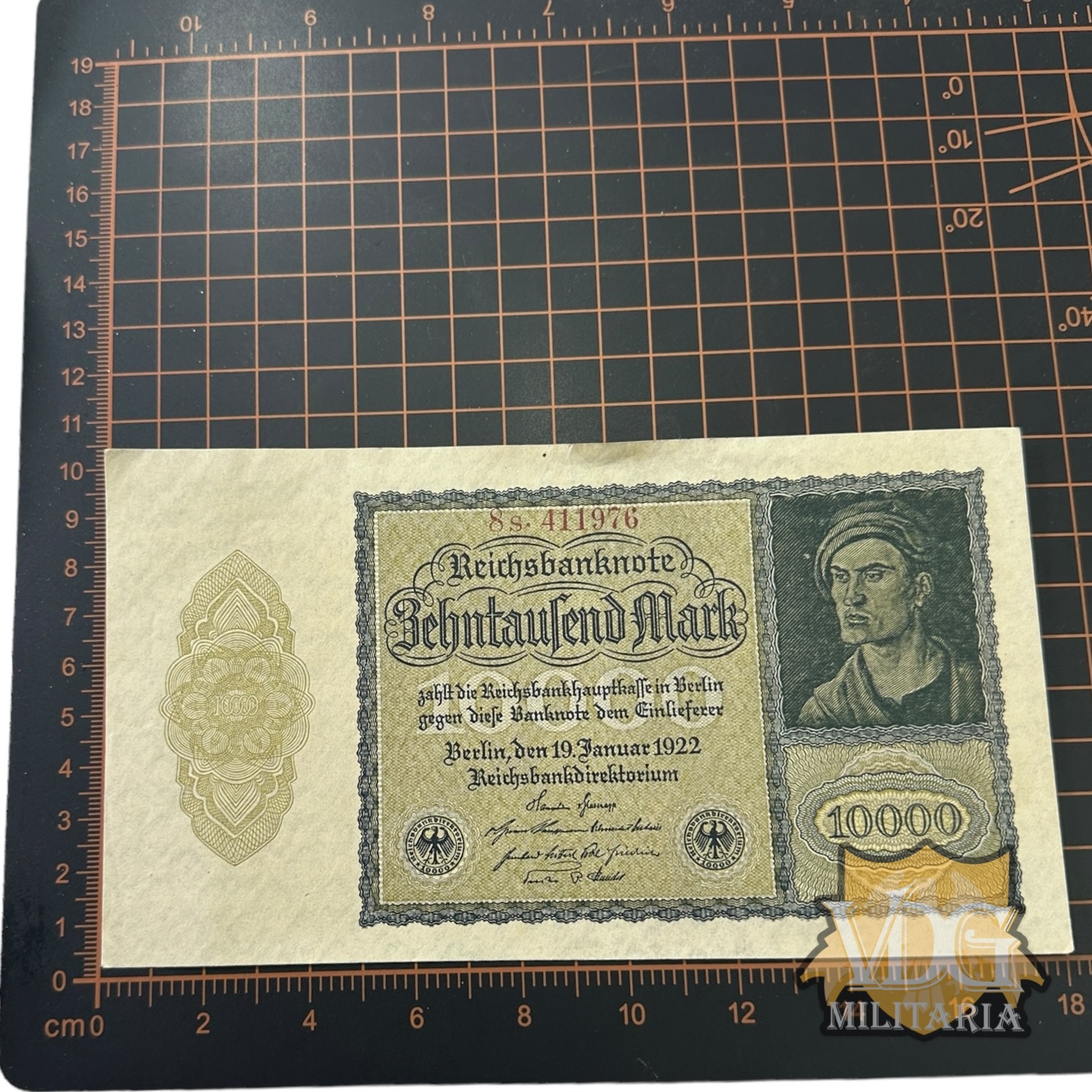 German Weimar Republic 1922 10,000 Mark Reichbanknote Paper Currency ...