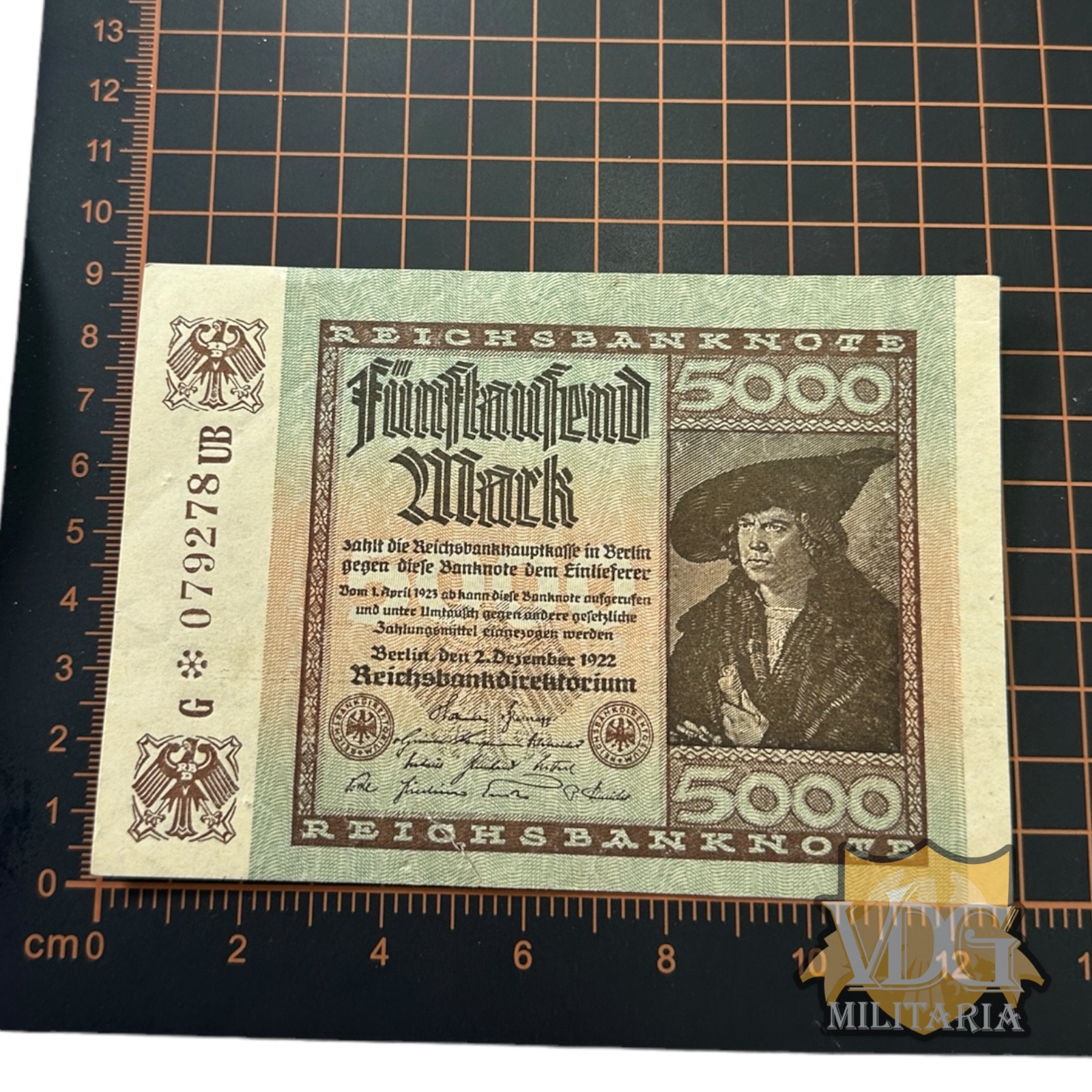 German Weimar Republic 1922 5000 Fünftausend Mark Reichsbanknote Paper ...