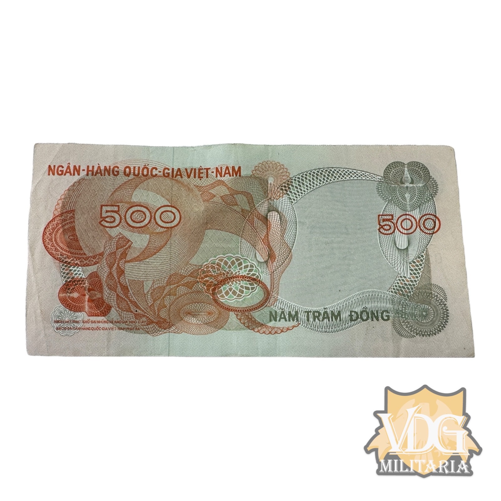 Vietnam War Era South Vietnam 500 Dong Paper Currency Note, 1970 | VDG ...