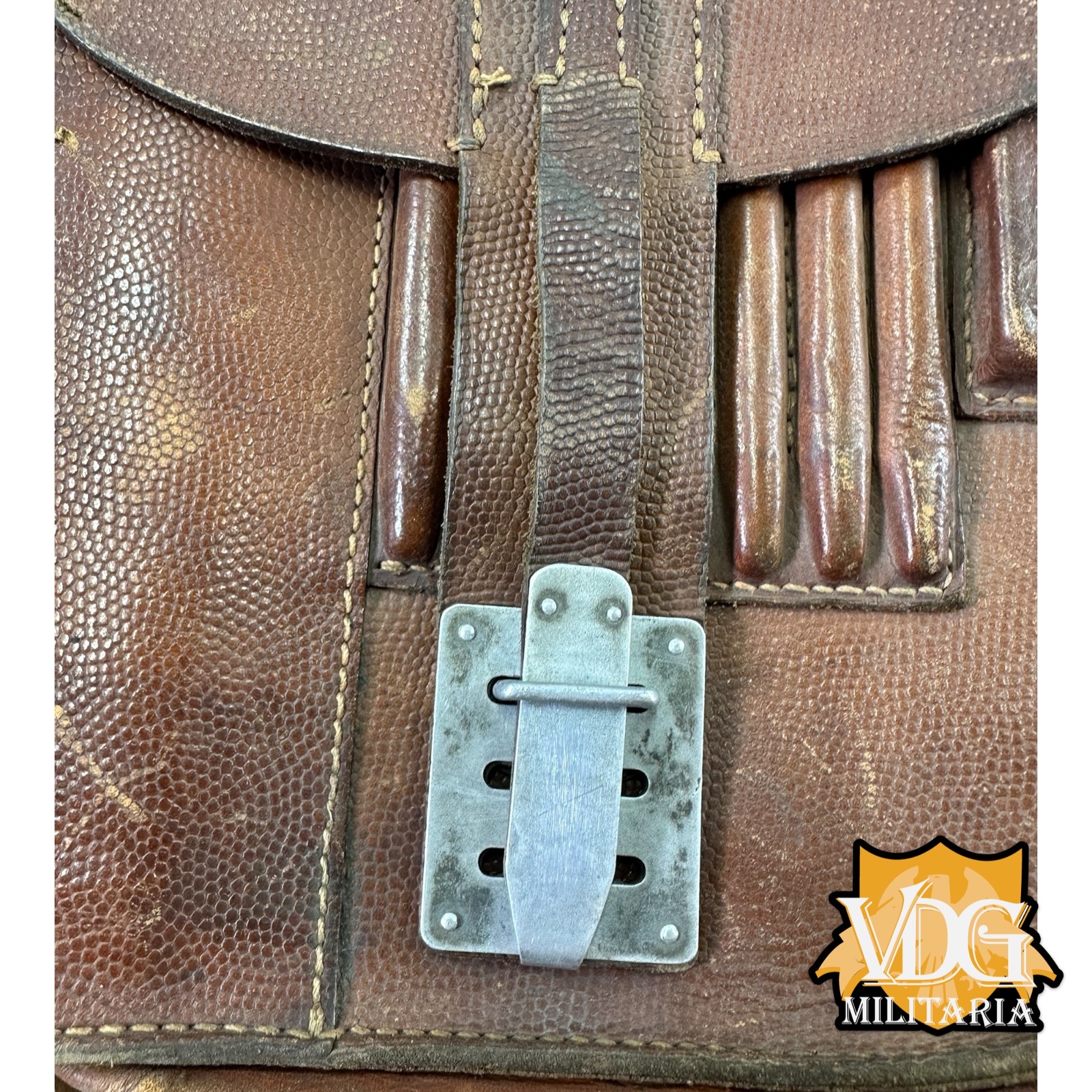 WW2 German Wehrmacht Brown Leather Map Case with Tools | VDG Militaria