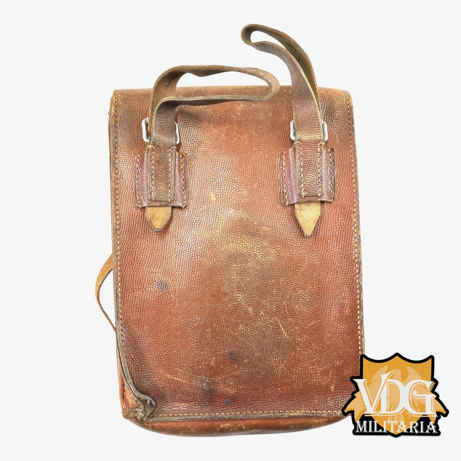 WW2 German Wehrmacht Brown Leather Map Case with Tools | VDG Militaria