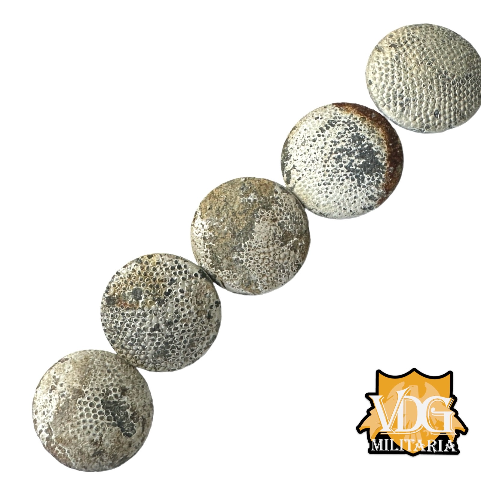 WW2 German White Washed Semi Relic Button Group of 5 Pieces | VDG Militaria