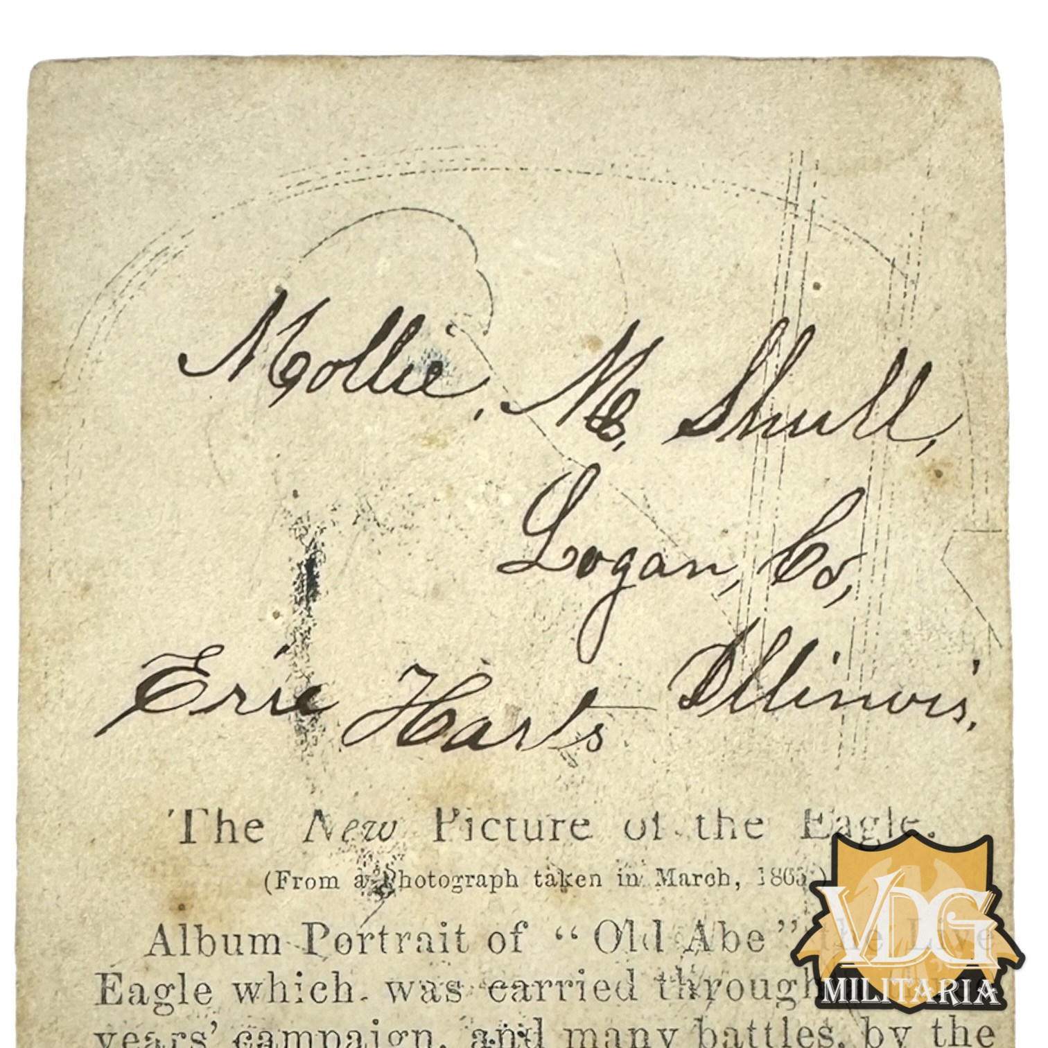 US Civil War Era Album Portrait Card of "Old Abe" - 8th Wisconsin ...