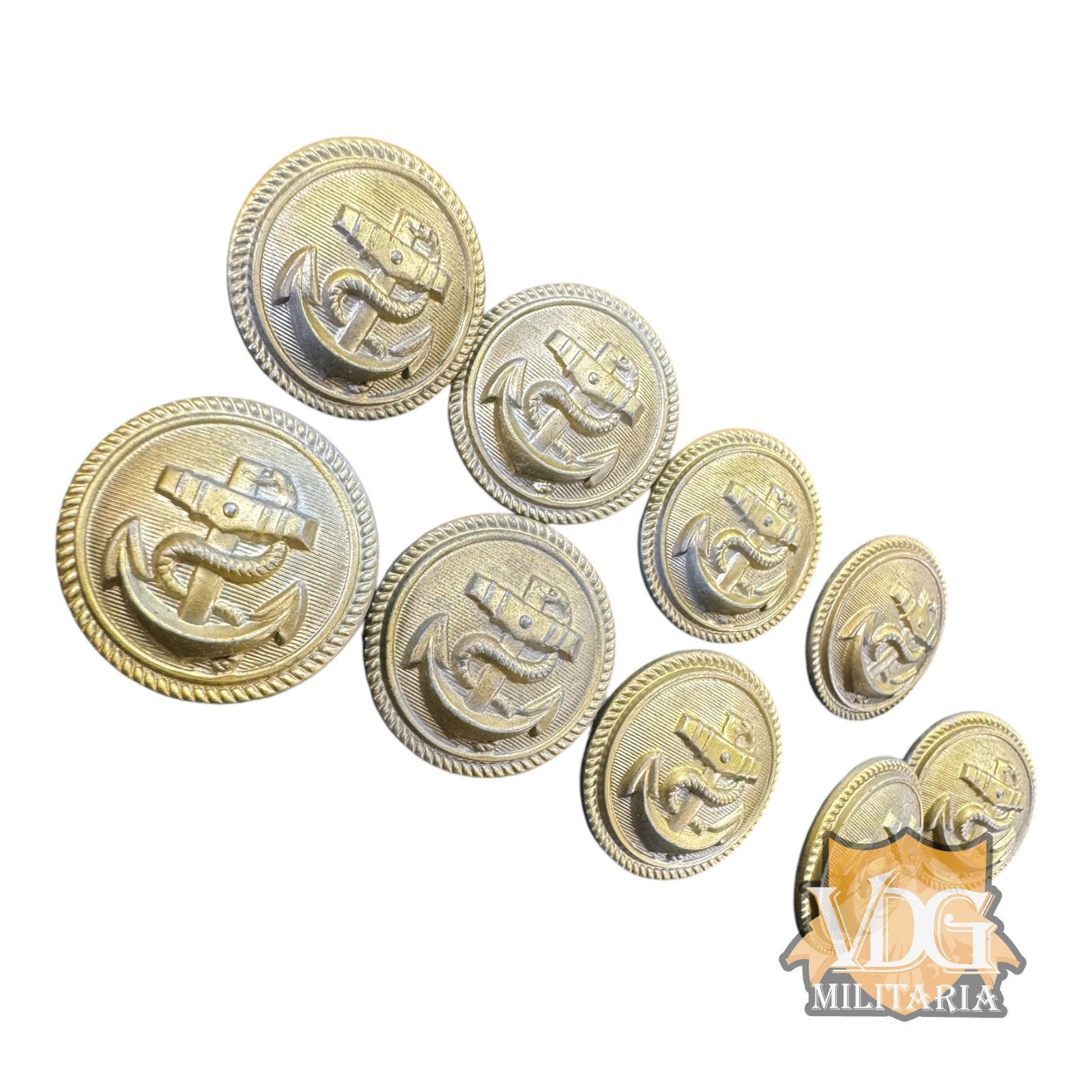 WW2 Kriegsmarine Feldgrau Uniform CTD Button Lot of 9, Mint | VDG Militaria