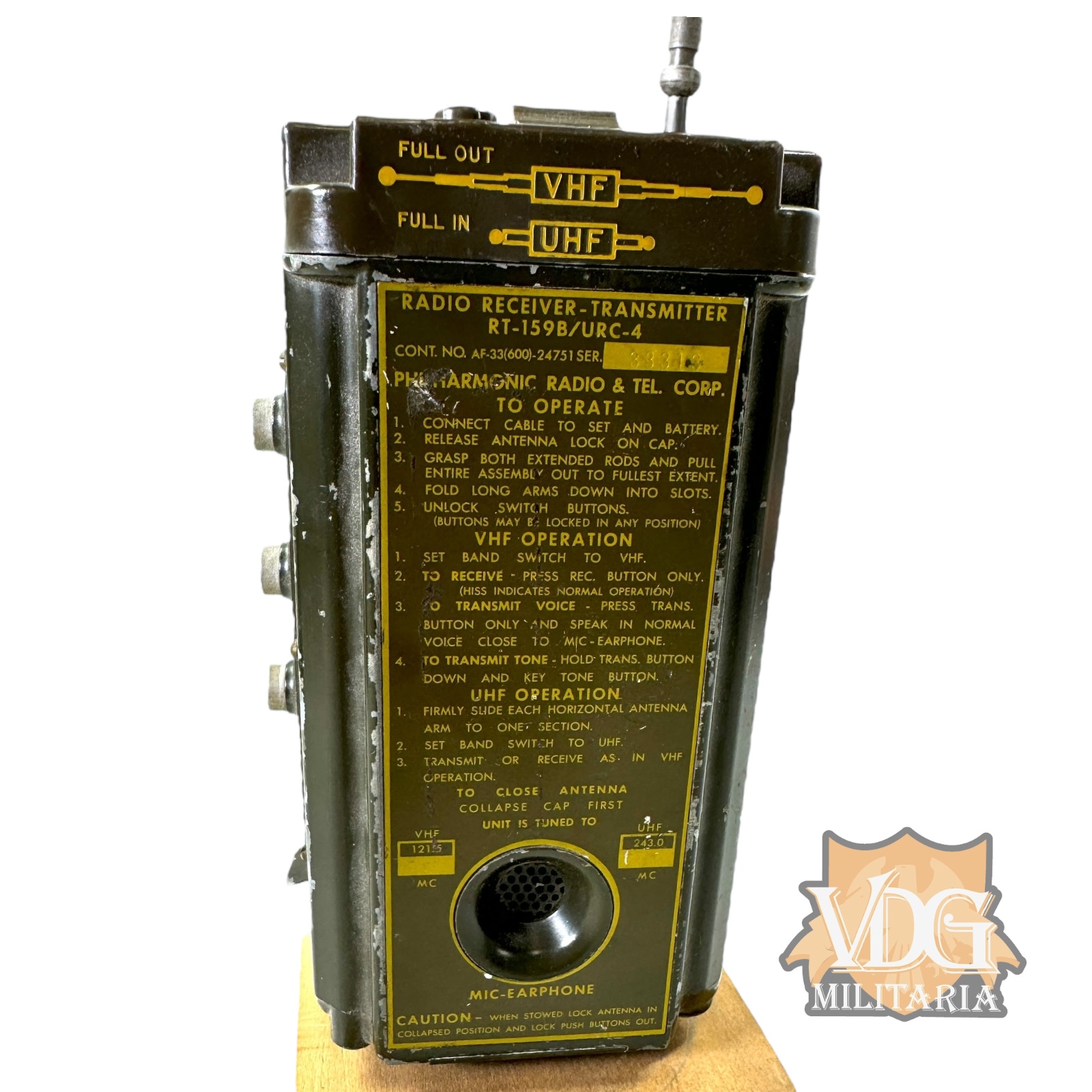 WW2 US Radio Receiver-Transmitter RT-159B/URC-4 By Philharmonic Radio ...