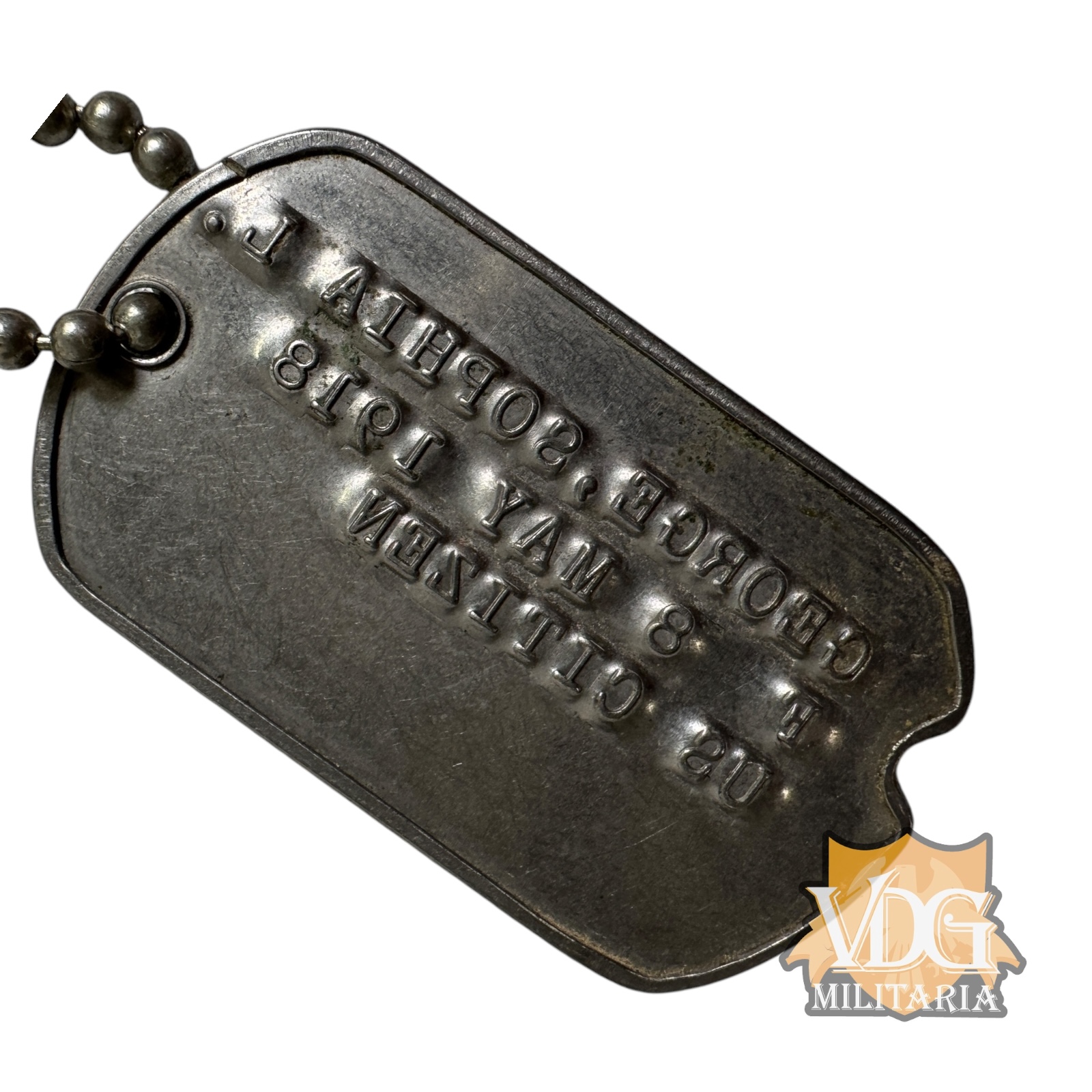 WW2 US Female Civilian Identification Dog Tags Named to Sophia L ...