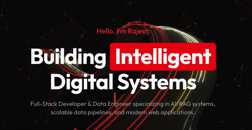 Rajesh M R | Full-Stack Developer & Data Engineer