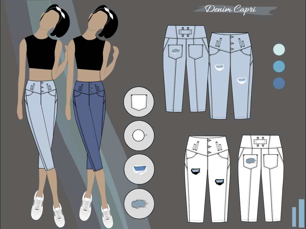 Denim Capri - Mood Board