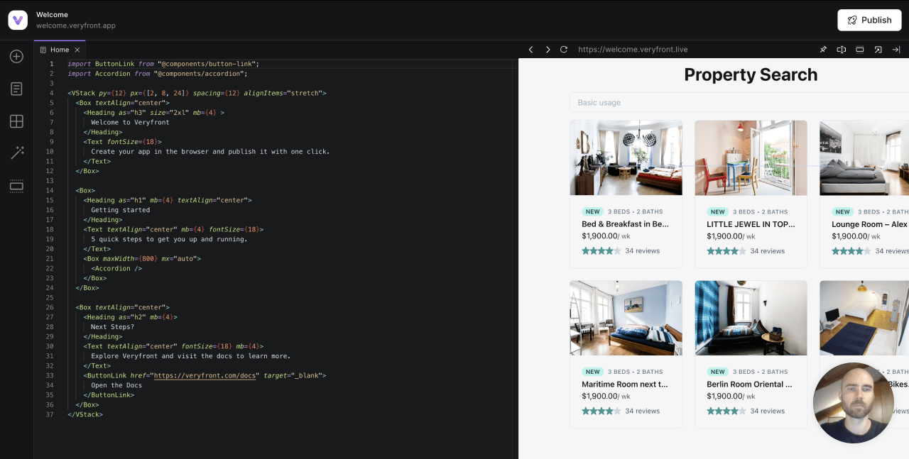 Code faster. Deploy instantly — Veryfront