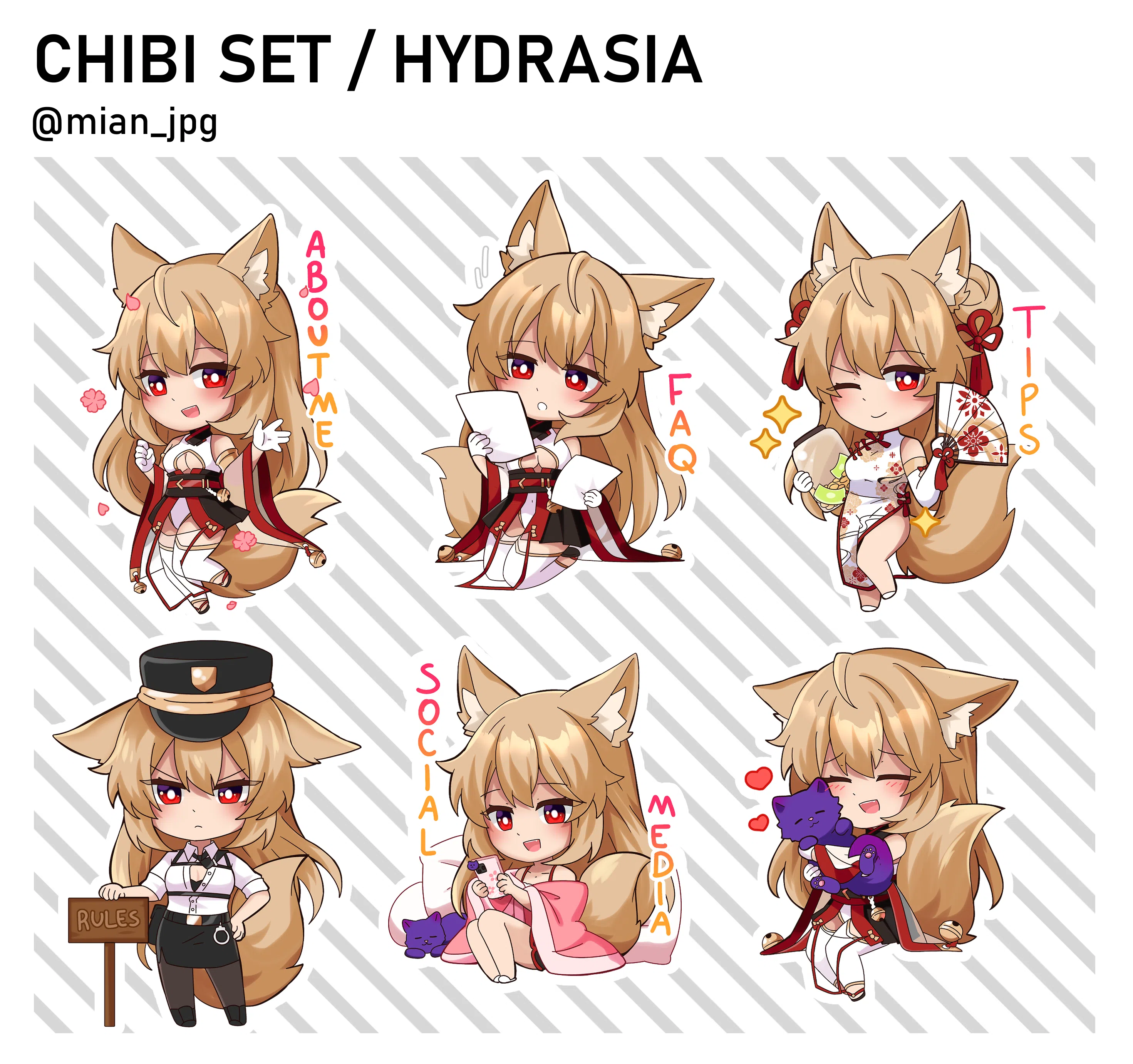 Twitch Panel Chibis by Mian (@Mian) | VGen