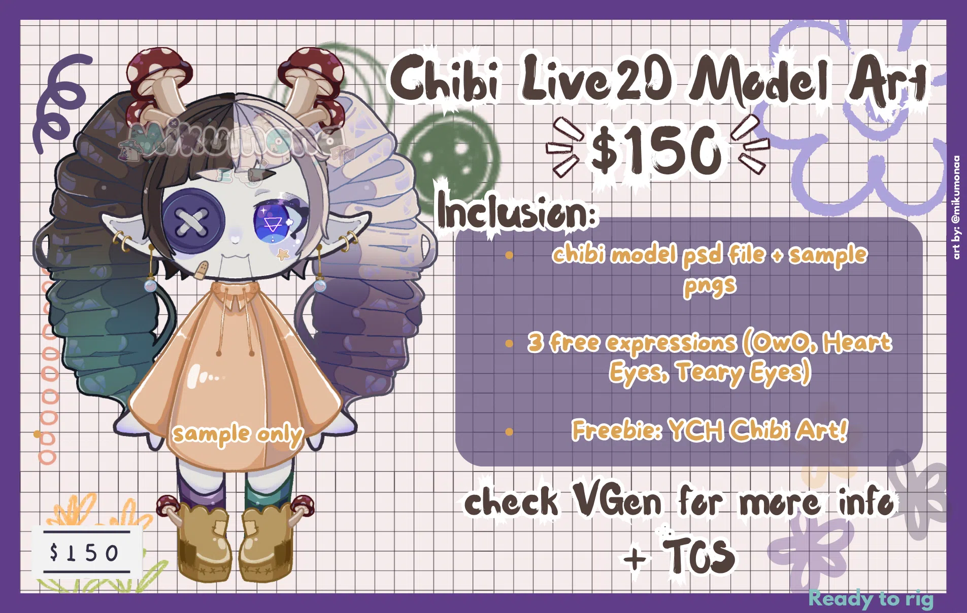 Live 2D Chibi Model Art (No Rigging) by mikumonaa (@mikumonaa) | VGen