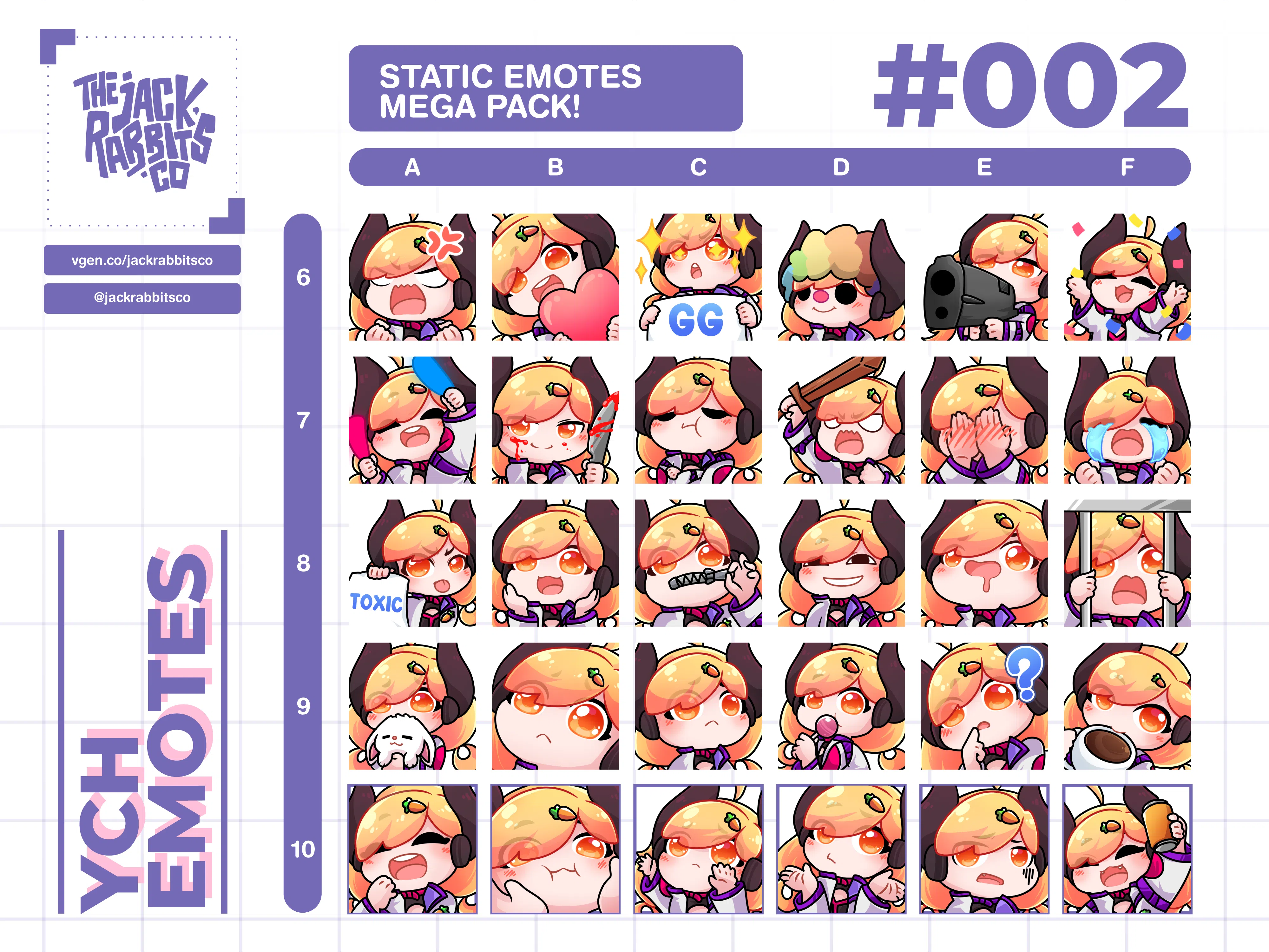 CUSTOM EMOTES by JackRabbits.Co (@jackrabbitsco) | VGen