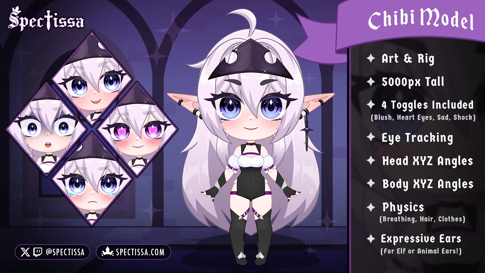 Chibi Live2D Vtuber [Art + Rig] by Spectissa (@spectissa) | VGen