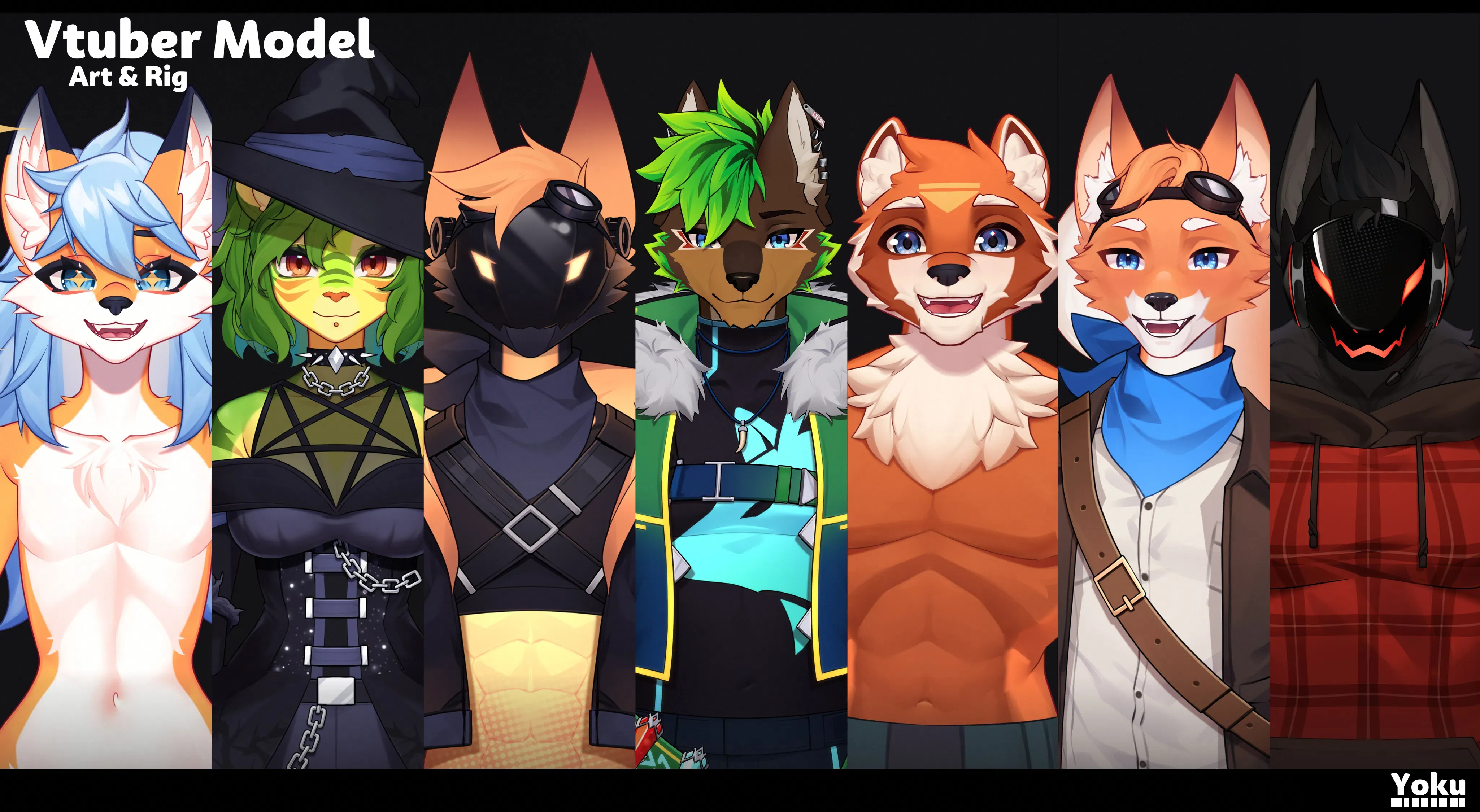 Furry Vtuber Model ART&RIG by Yoku (@YokuVT) | VGen