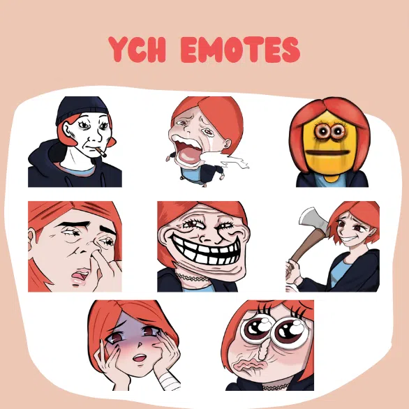 YCH meme emotes by Eliza_Creatrix (@elizacreatrix) | VGen