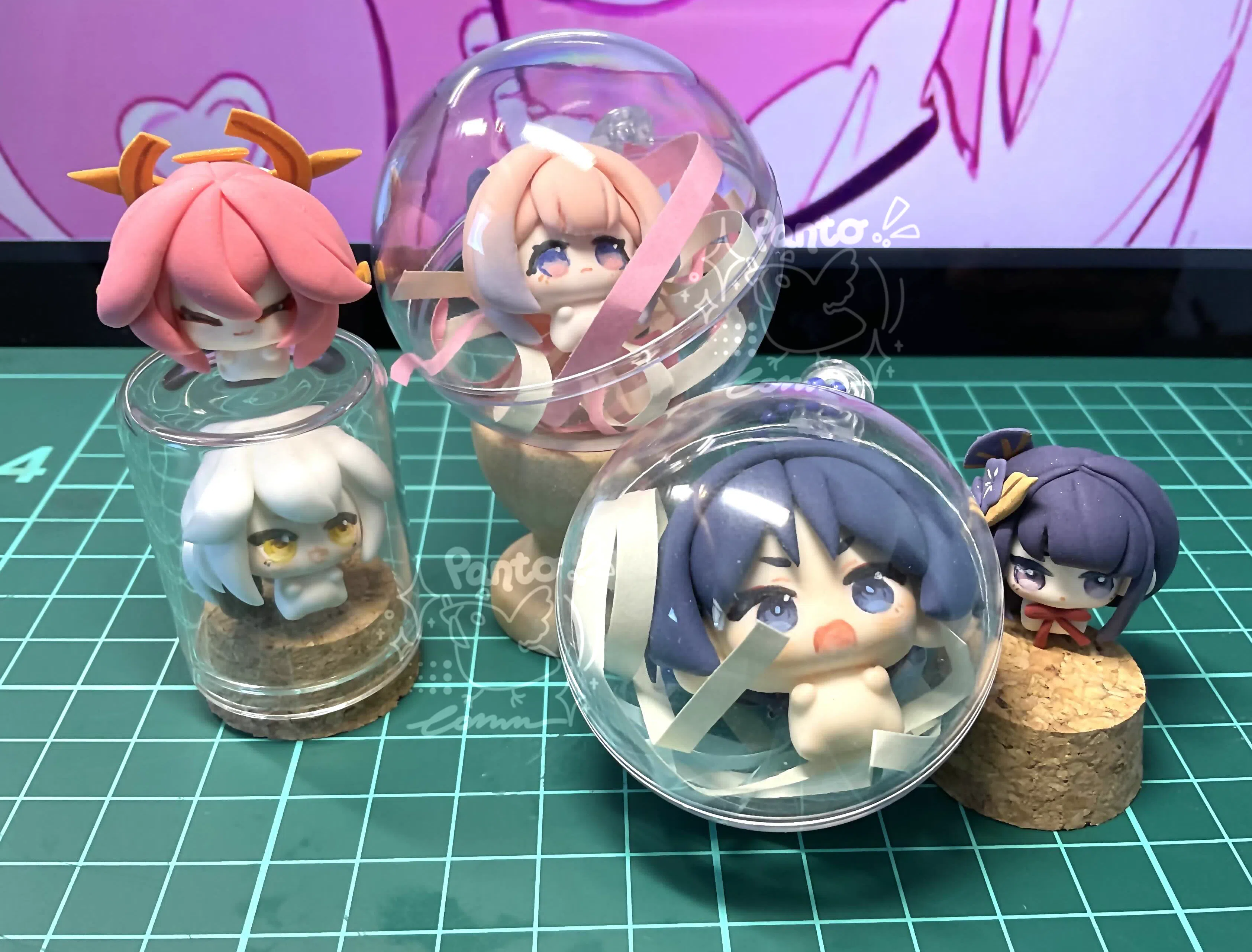 Chibi bean figurines by pantogramie (@pantogramie) | VGen