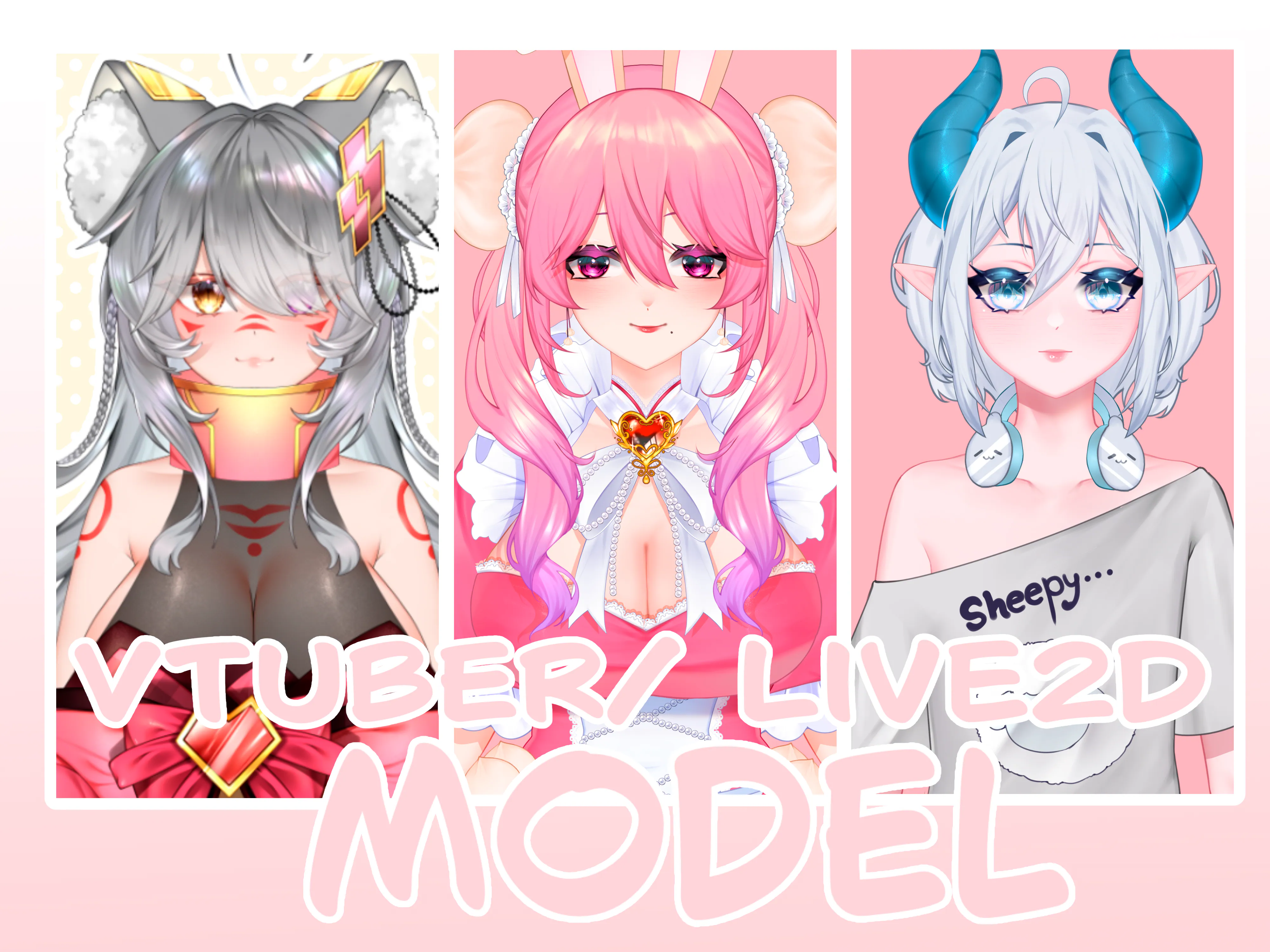 Live2D vtuber model art+rig package by azu 𓆩♡𓆪 (@azusai) | VGen