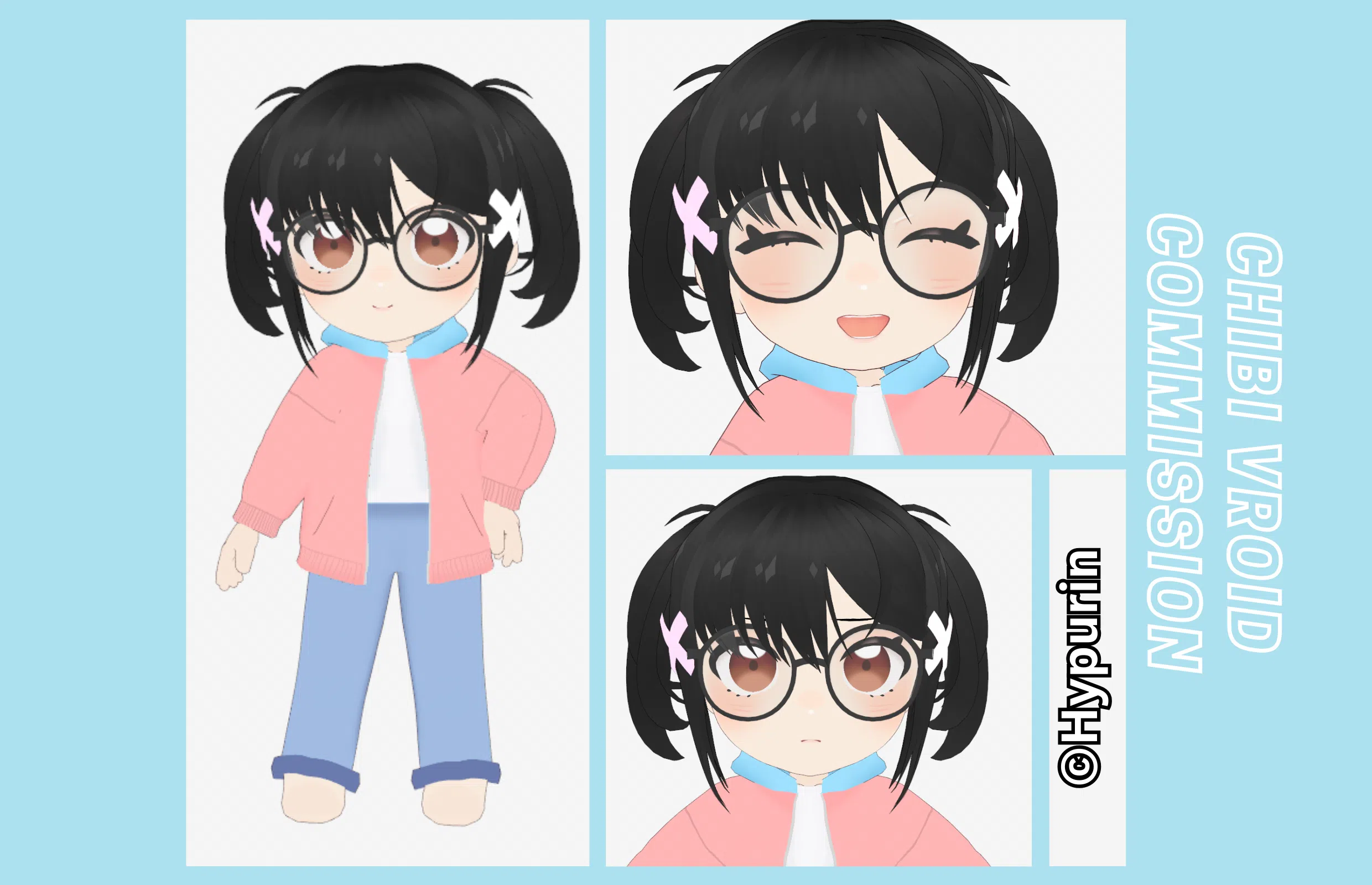 Chibi Vroid Model for (3d Vtuber) by Hypurin (@Hypurin) | VGen