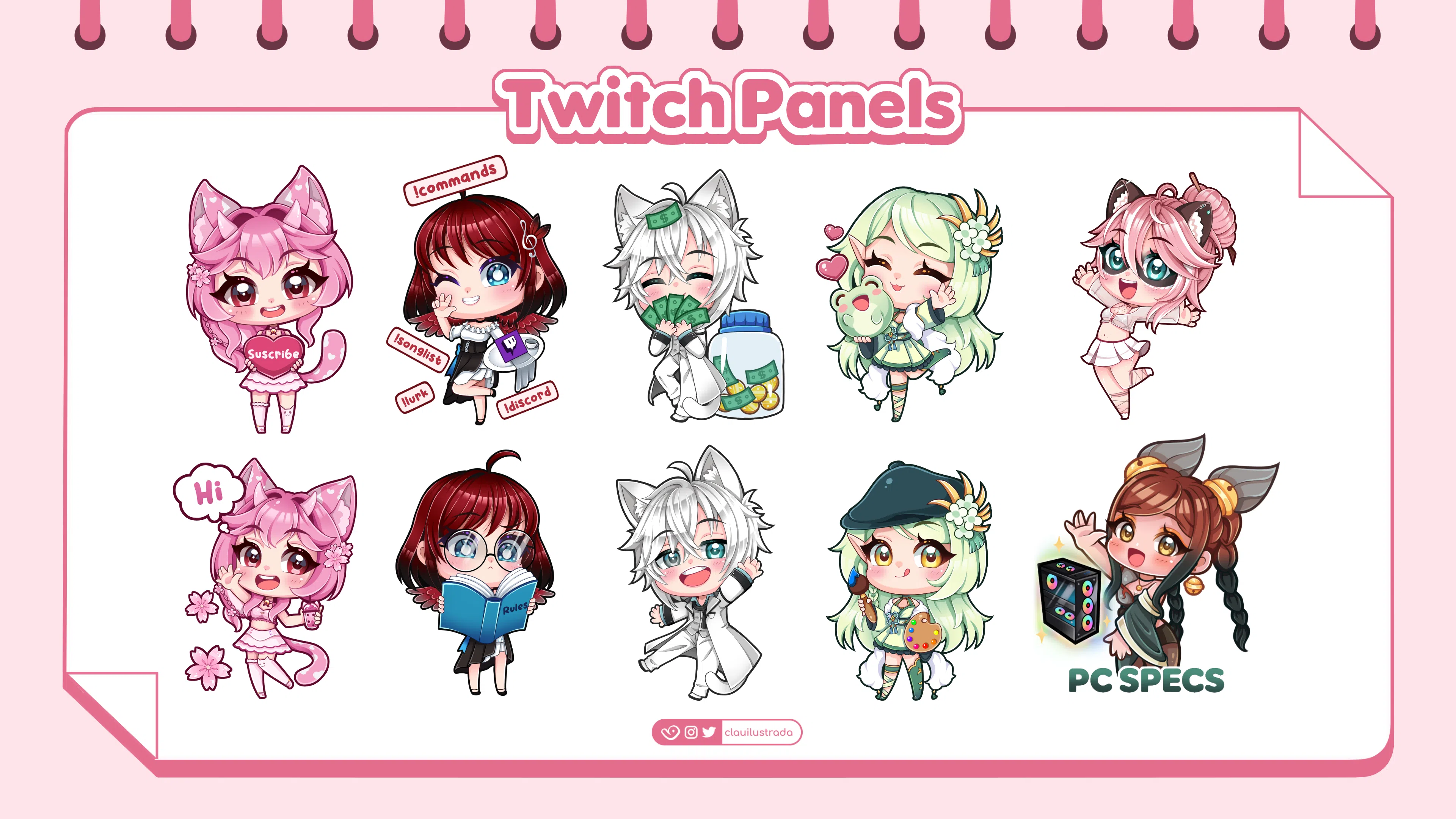 Chibi Panels by Cozy Clau🖌️🎨 (@clauilustrada) | VGen