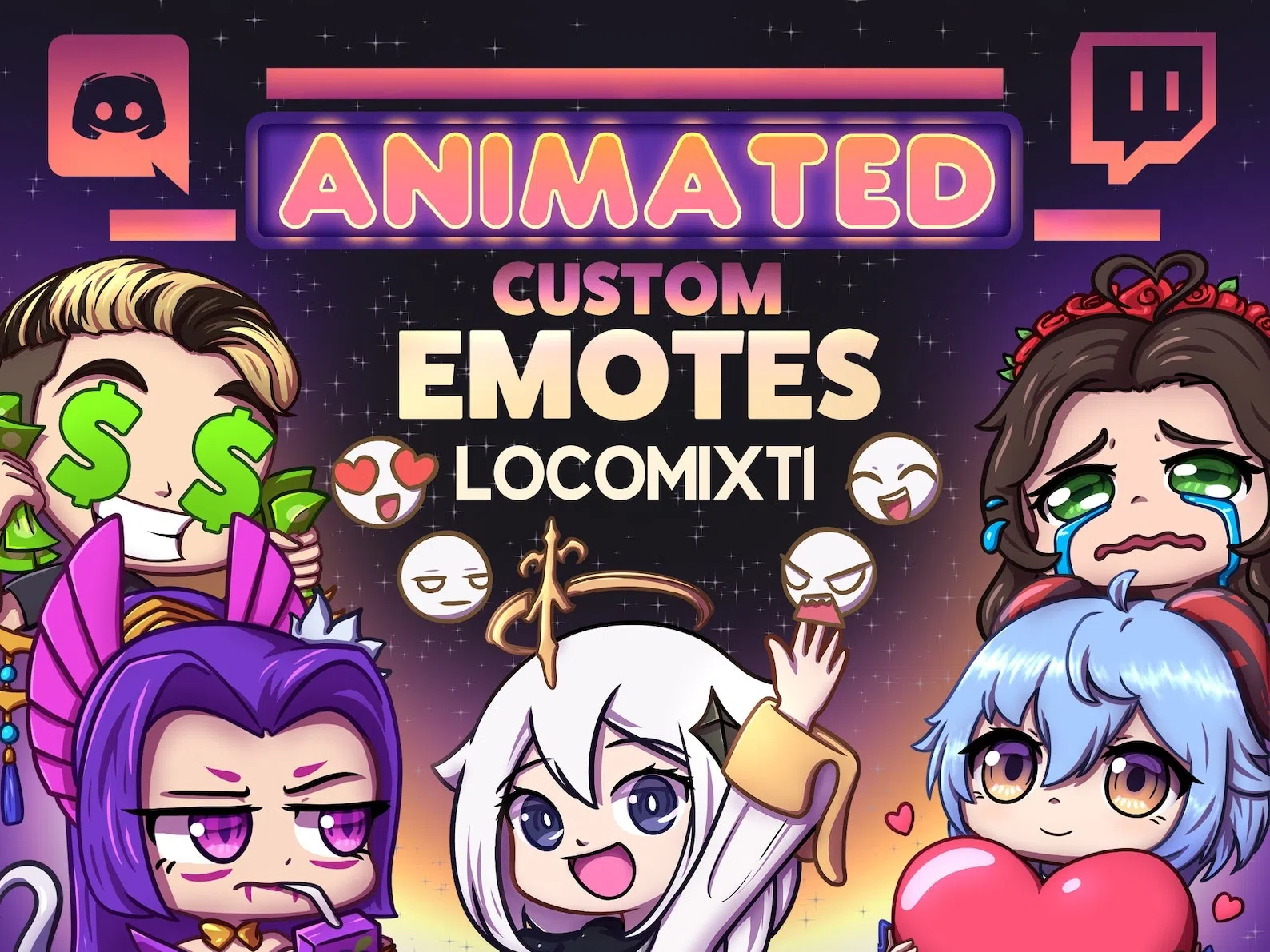Custom Animated Emotes by locomixt1 (@locomixt1) | VGen