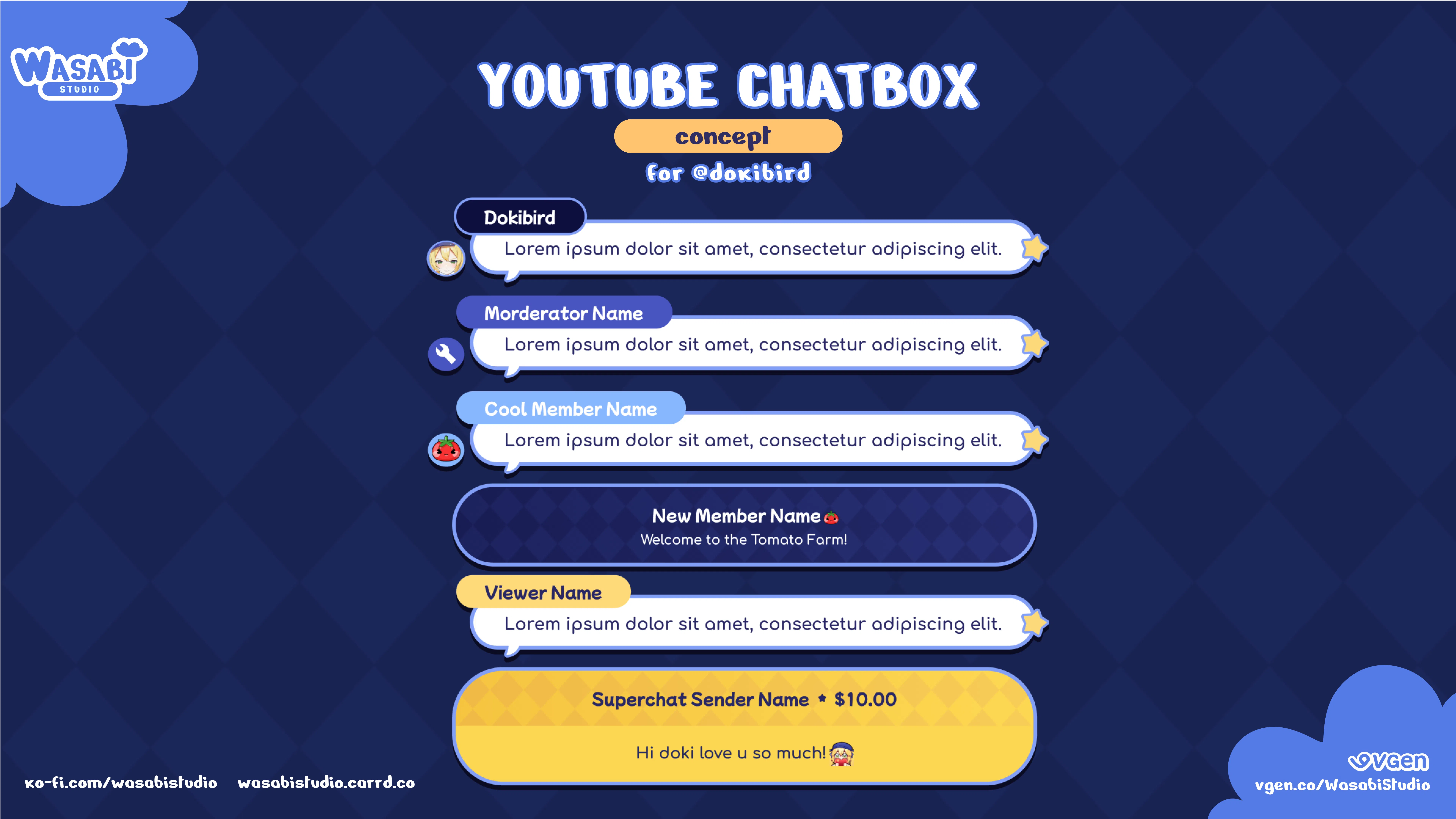 Custom YouTube Chatbox by WasabiStudio (@WasabiStudio) | VGen