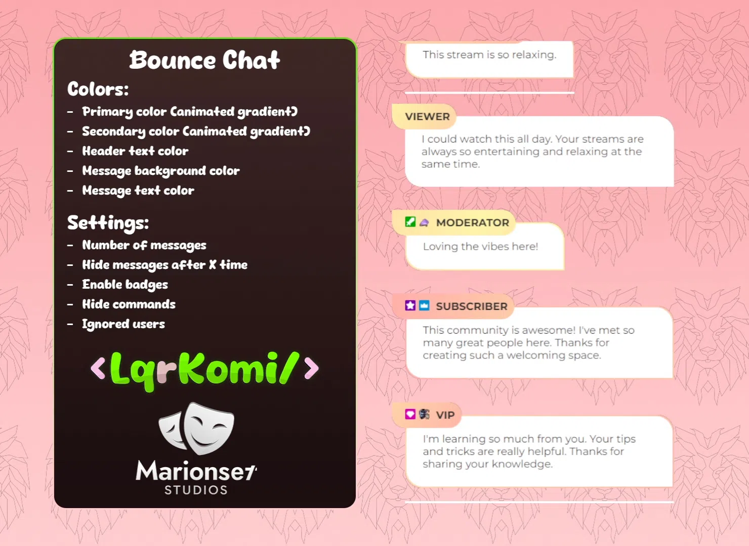 Custom Stream Chat by lowqualityrkomi (@lowqualityrkomi) | VGen