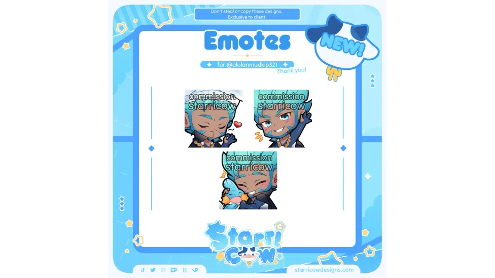 Big Booba YCH Emotes by ･｡ starri 🐮 ･ﾟ (@starricow) | VGen