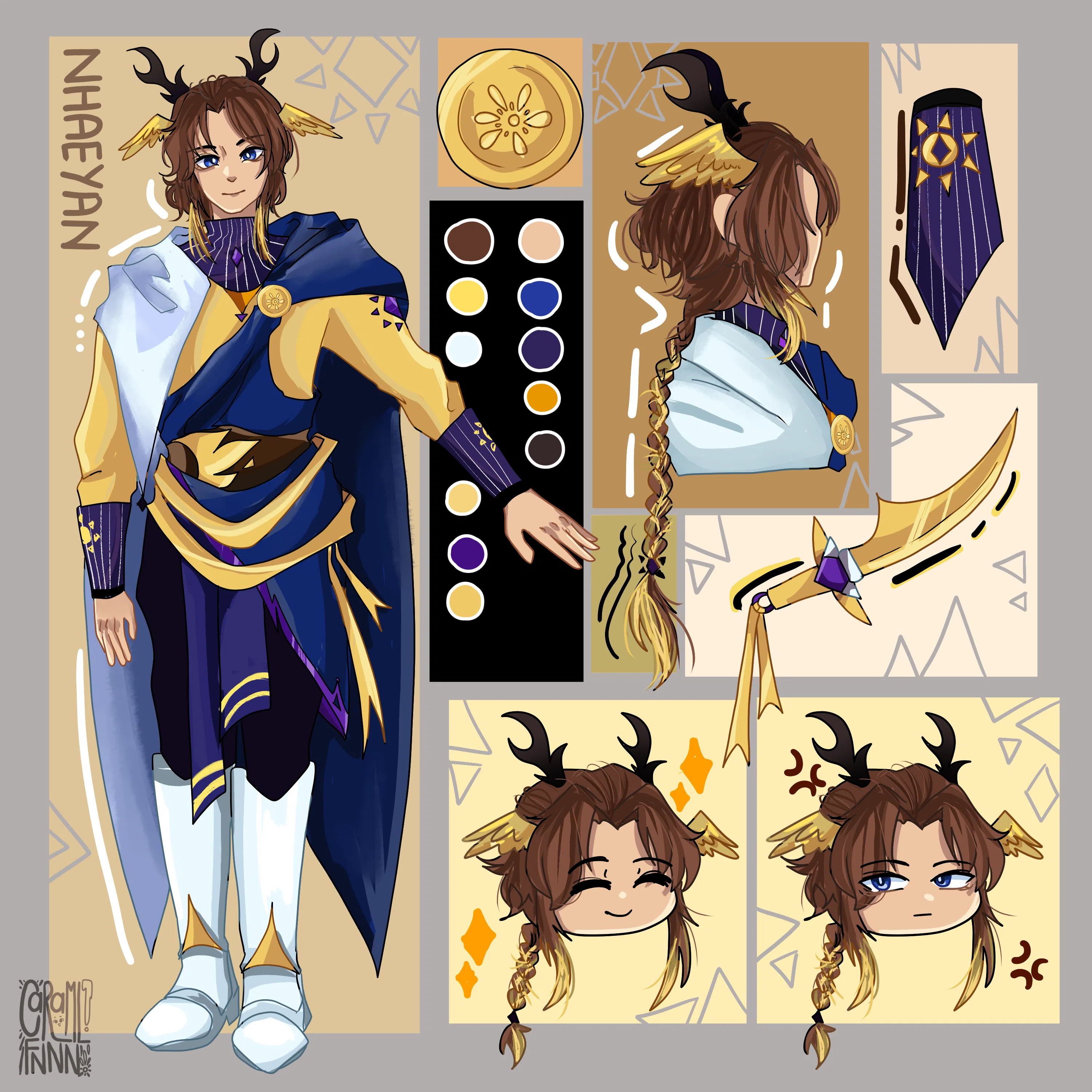 DND/OC Character Reference Sheet ( Full Body and 2 chibi icons!) by ...