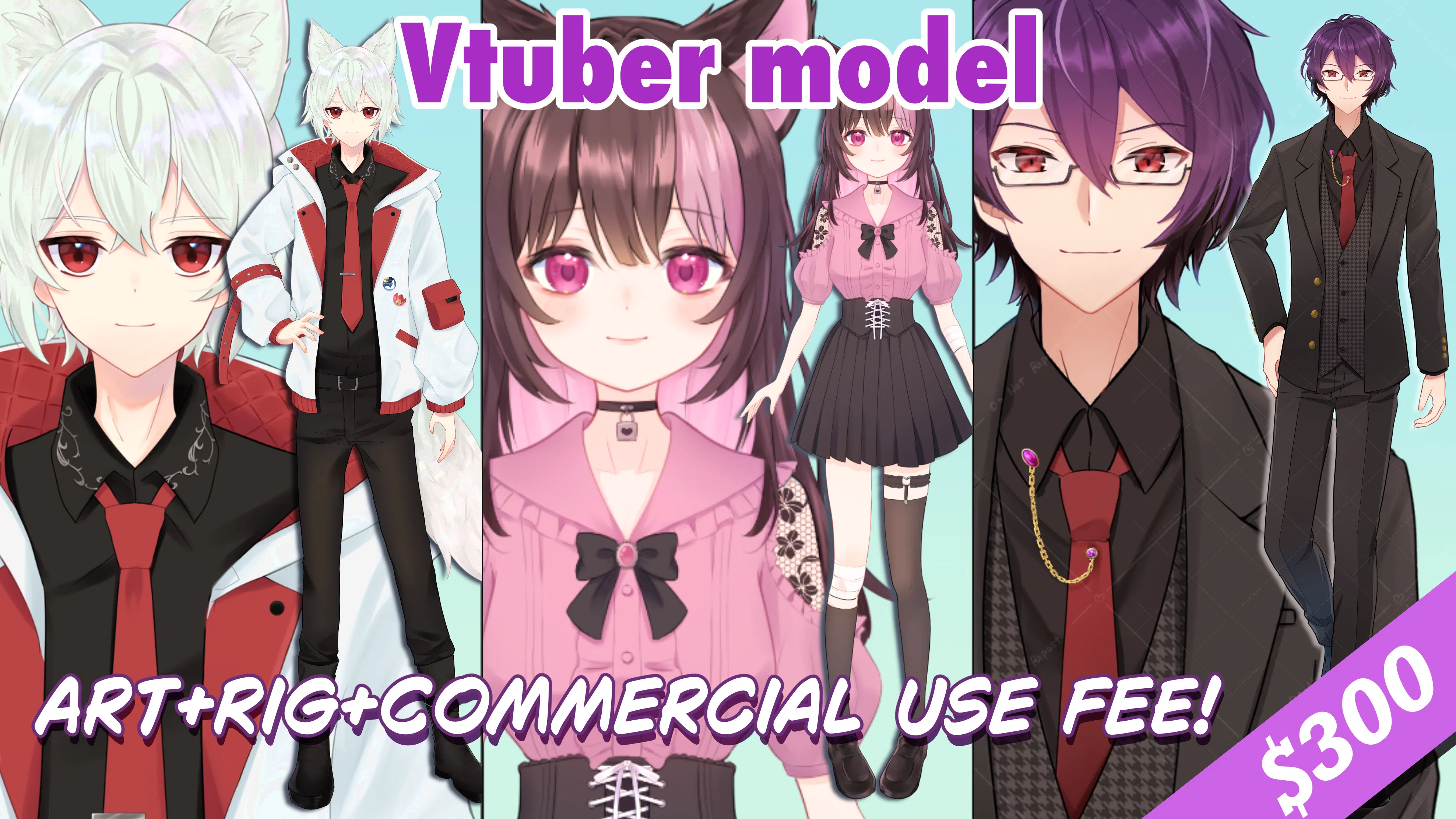 Vtuber Live2D Model Art & Rig (include commercial use fee) by kona (@konya0924) | VGen
