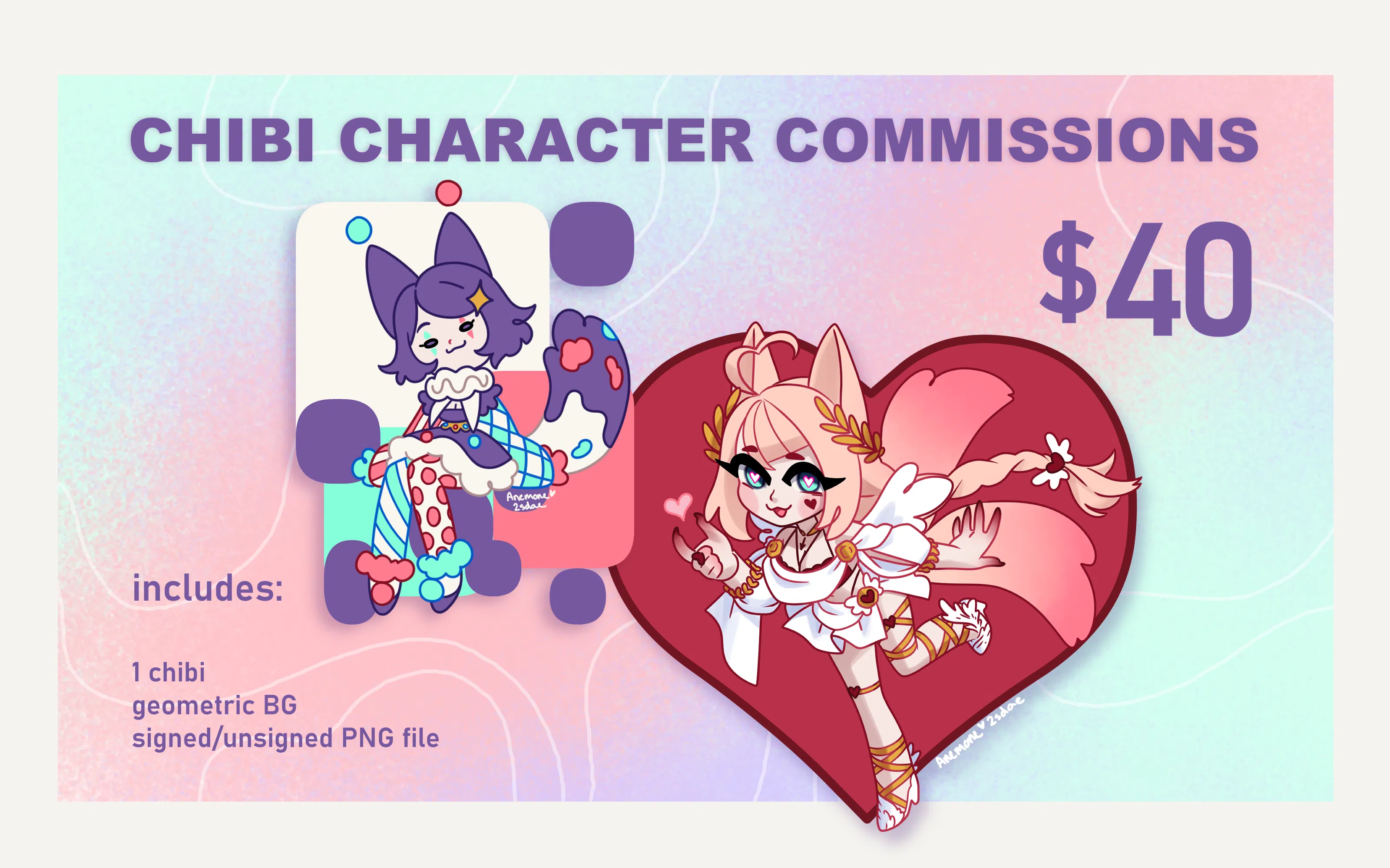 CHIBI CHARACTER COMMISSION by anemone (@anemone) | VGen