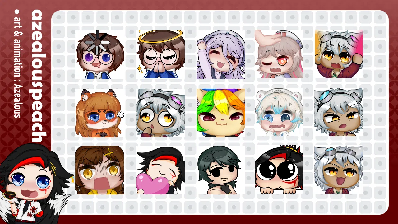 YCH emote pack template+scratch by AzealousPeach (@AzealousPeach) | VGen