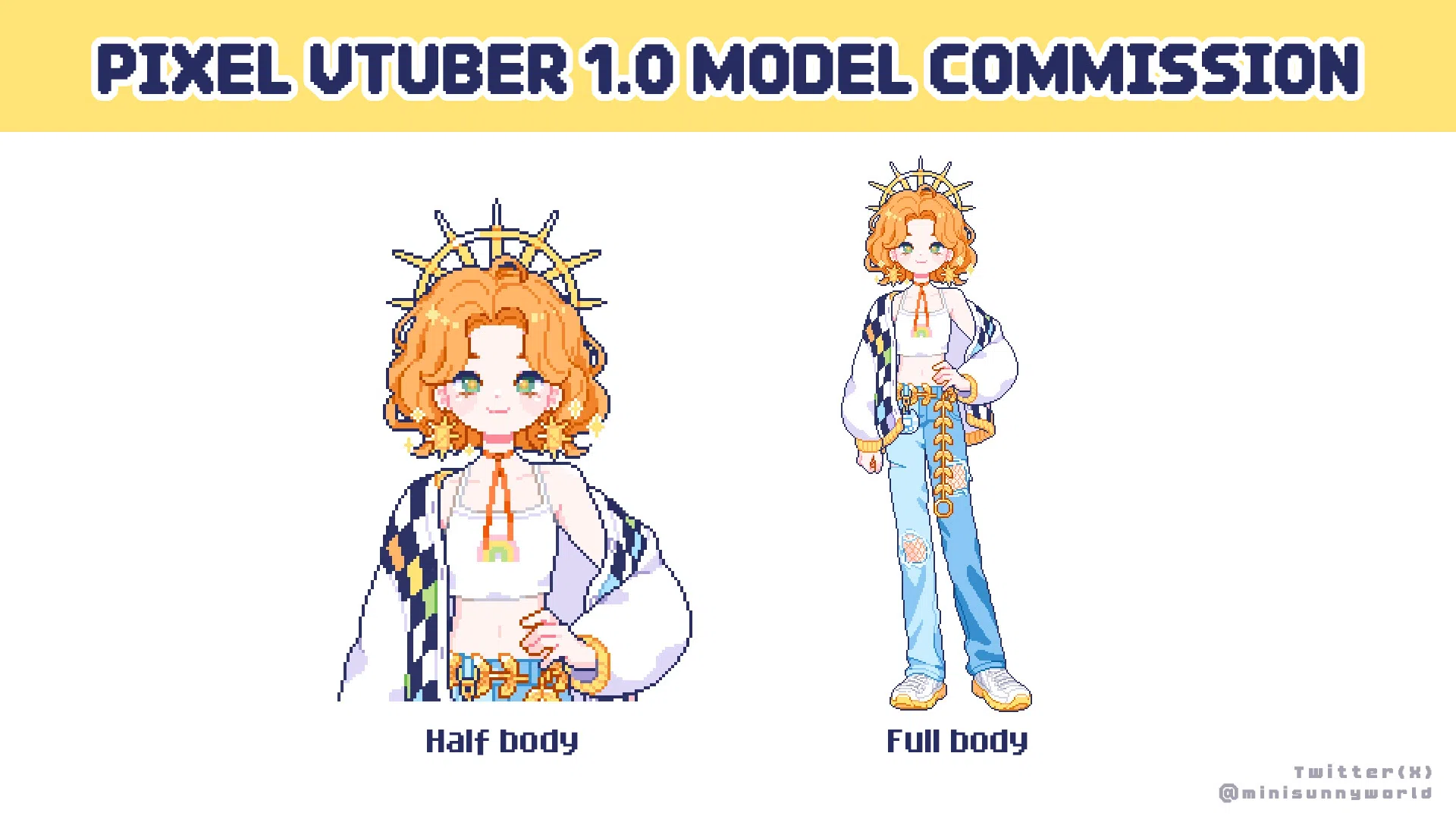 PIXEL VTUBER 1.0 MODEL (Art+Rig) by Sunny (@minisunnyworld) | VGen