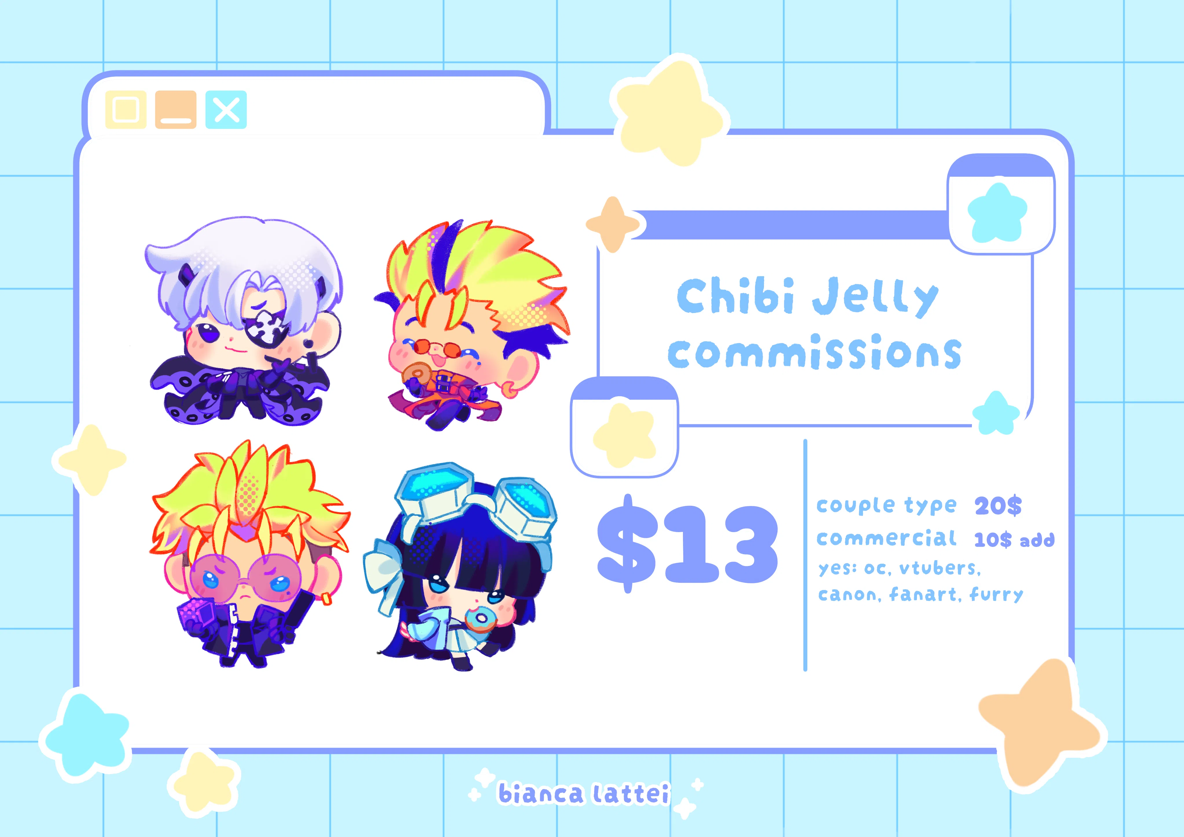 Chibi Jelly Commissions by biancalattei (@biancalattei) | VGen