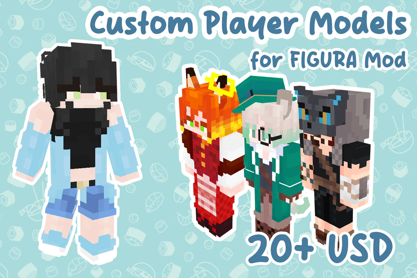Custom Models for Figura Mod by Callie 🍣 (@KalySushis) | VGen
