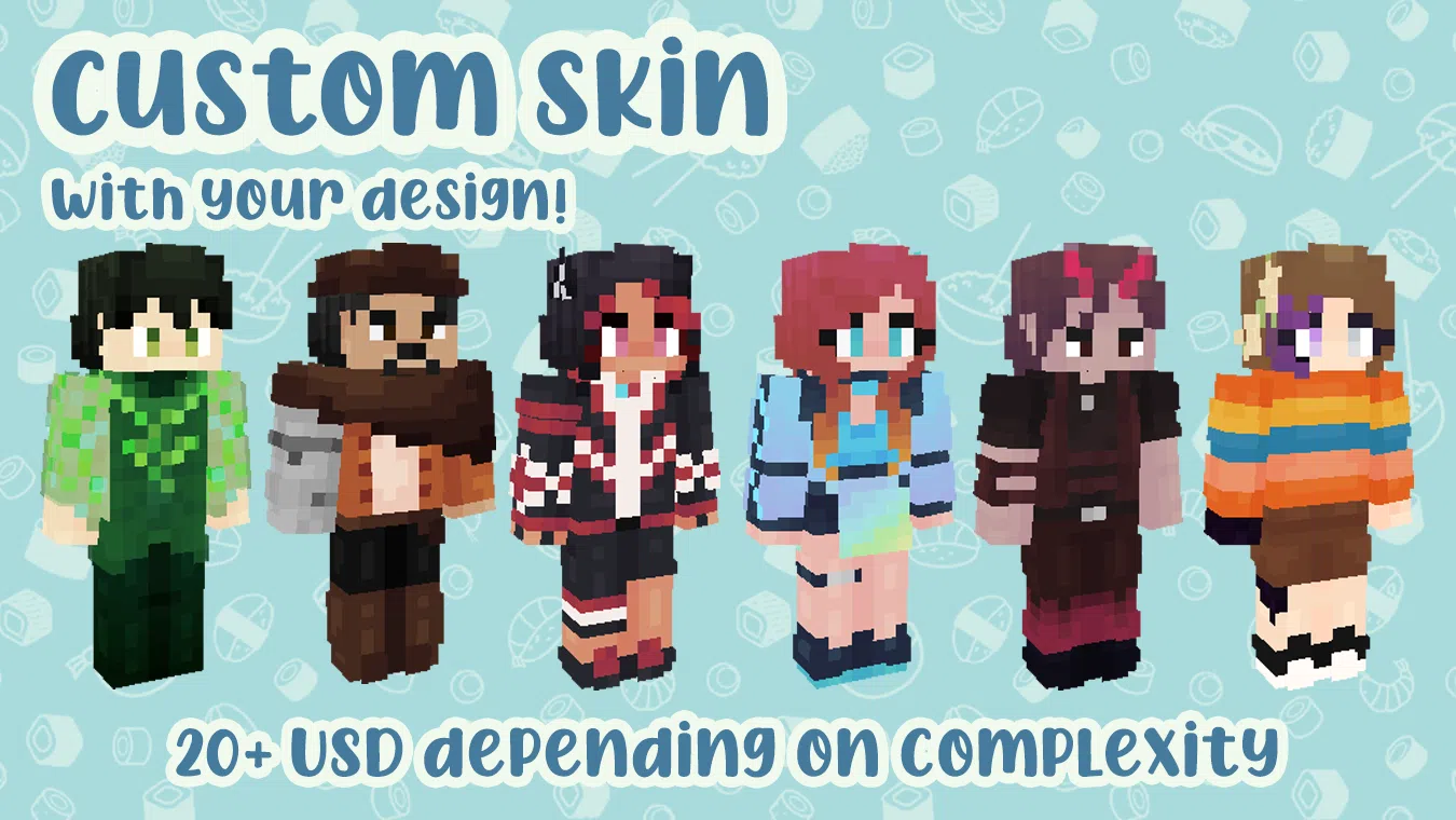 Minecraft Skin Commission by Callie 🍣 (@KalySushis) | VGen