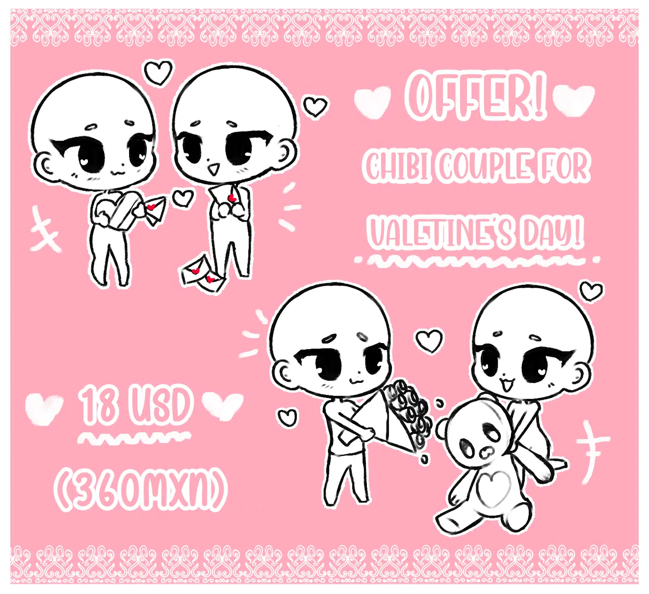 ♦ Chibi Couple / Valentine's day YCH ♦ by Krex 🥀 | クレックス | OPEN COMMISSIONS | (@krex_vt) | VGen